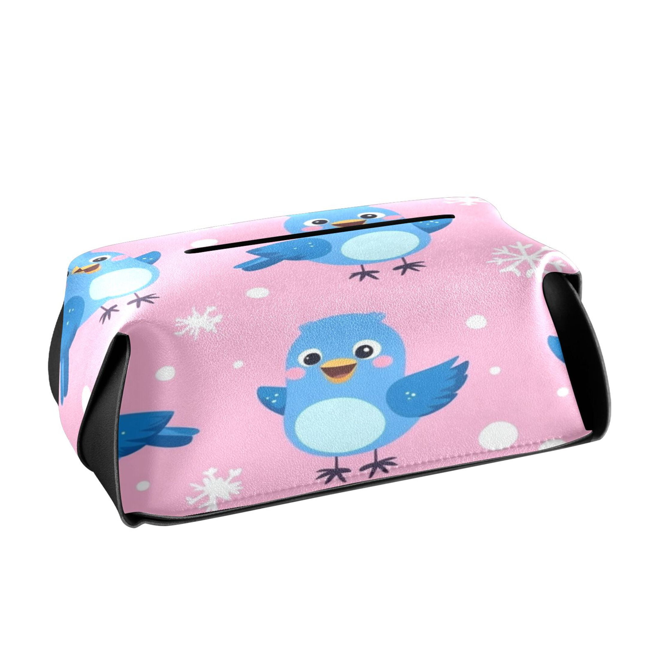 BZSMCE Leatehr Tissue Holders Cute Cheerful Bluebird Parade Pattern ...