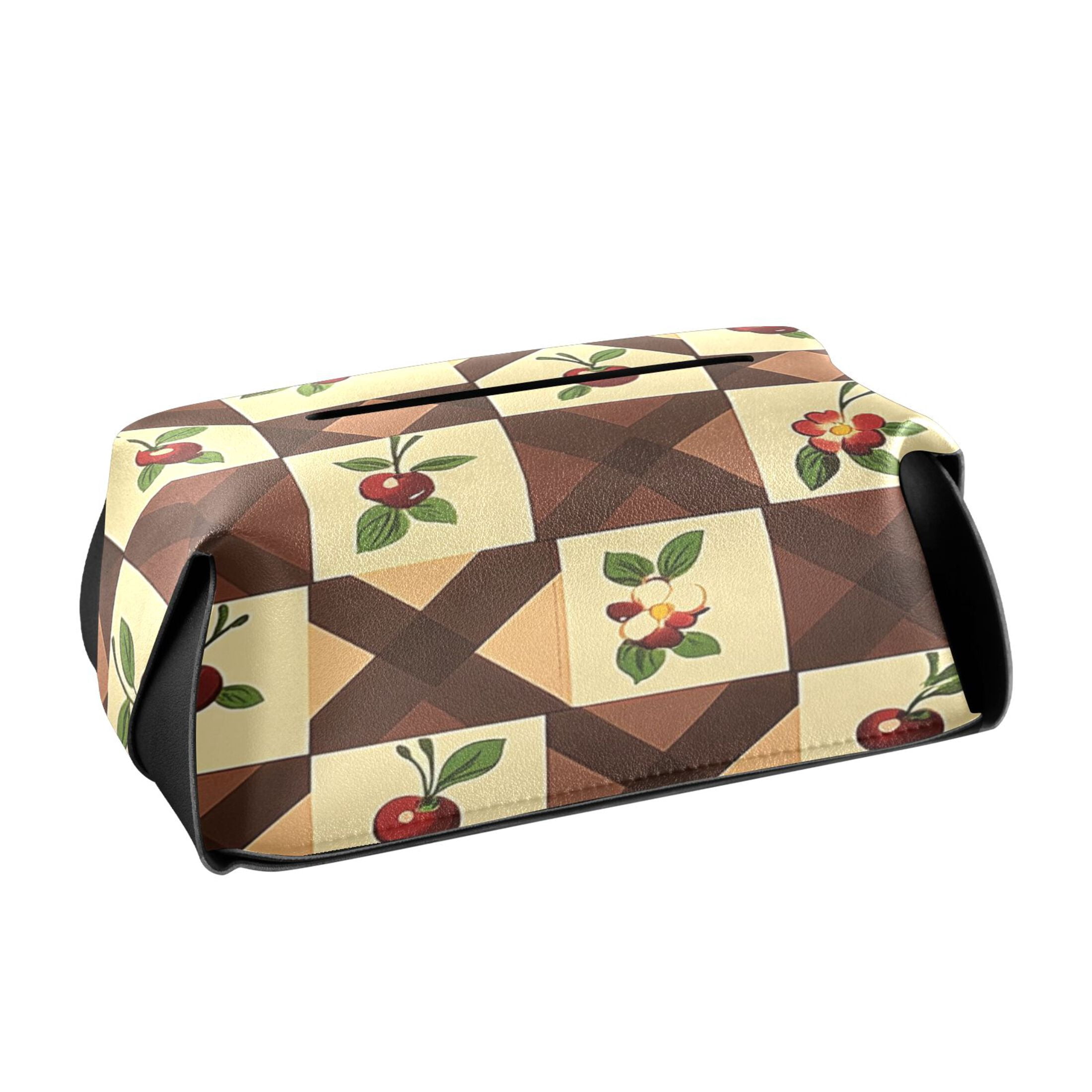 BZSMCE Leatehr Tissue Holders Cute Cherry Patchwork Pattern Tissue box ...