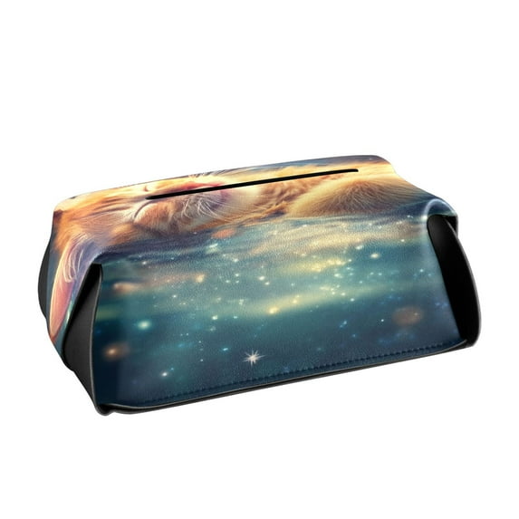 BZSMCE Leatehr Tissue Holders Cute Cosmic Cat Dreams Pattern Tissue box ...