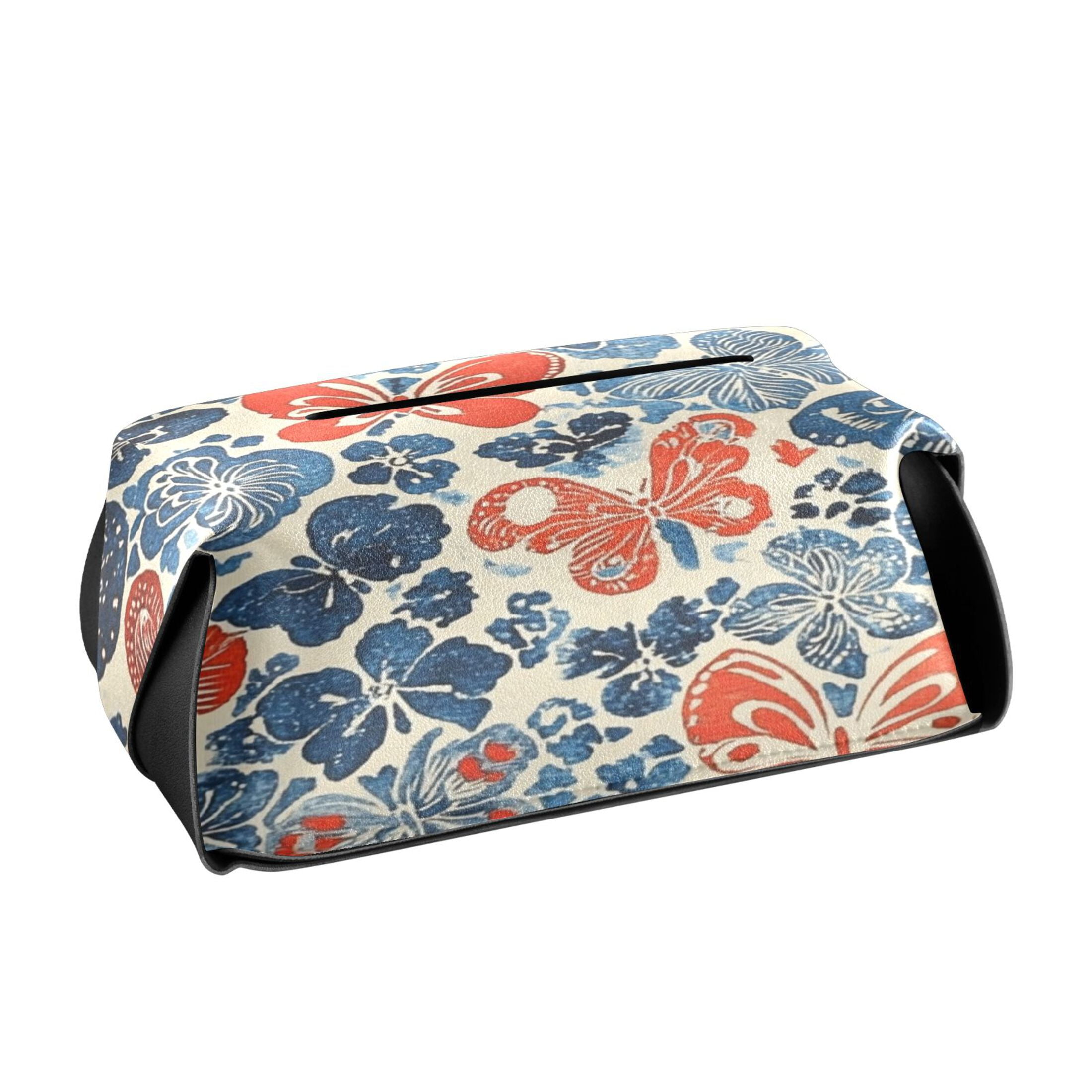 BZSMCE Leatehr Tissue Holders Cute Floral Butterfly Dance Pattern ...