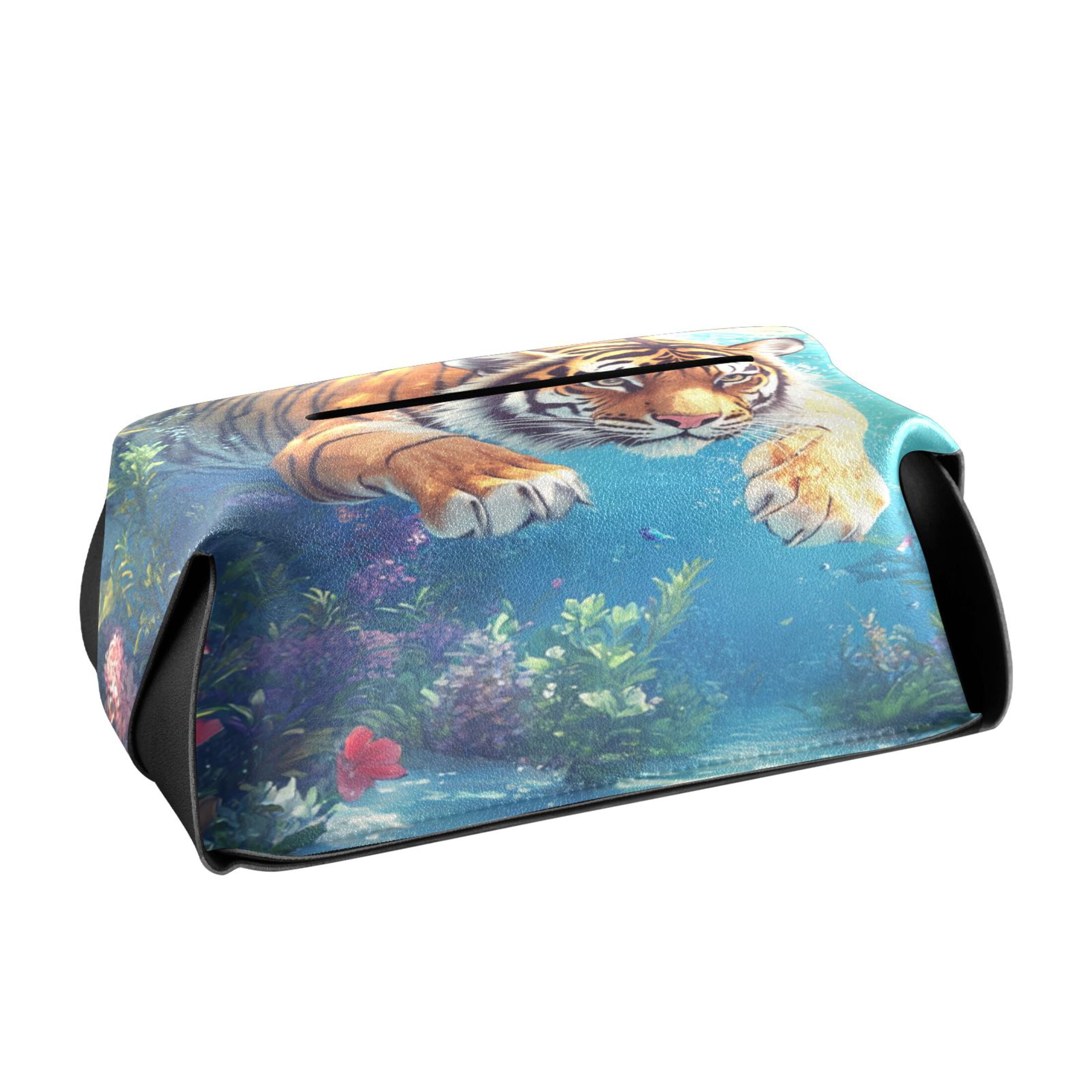 BZSMCE Leatehr Tissue Holders Cute Floral Tiger Expedition Pattern ...
