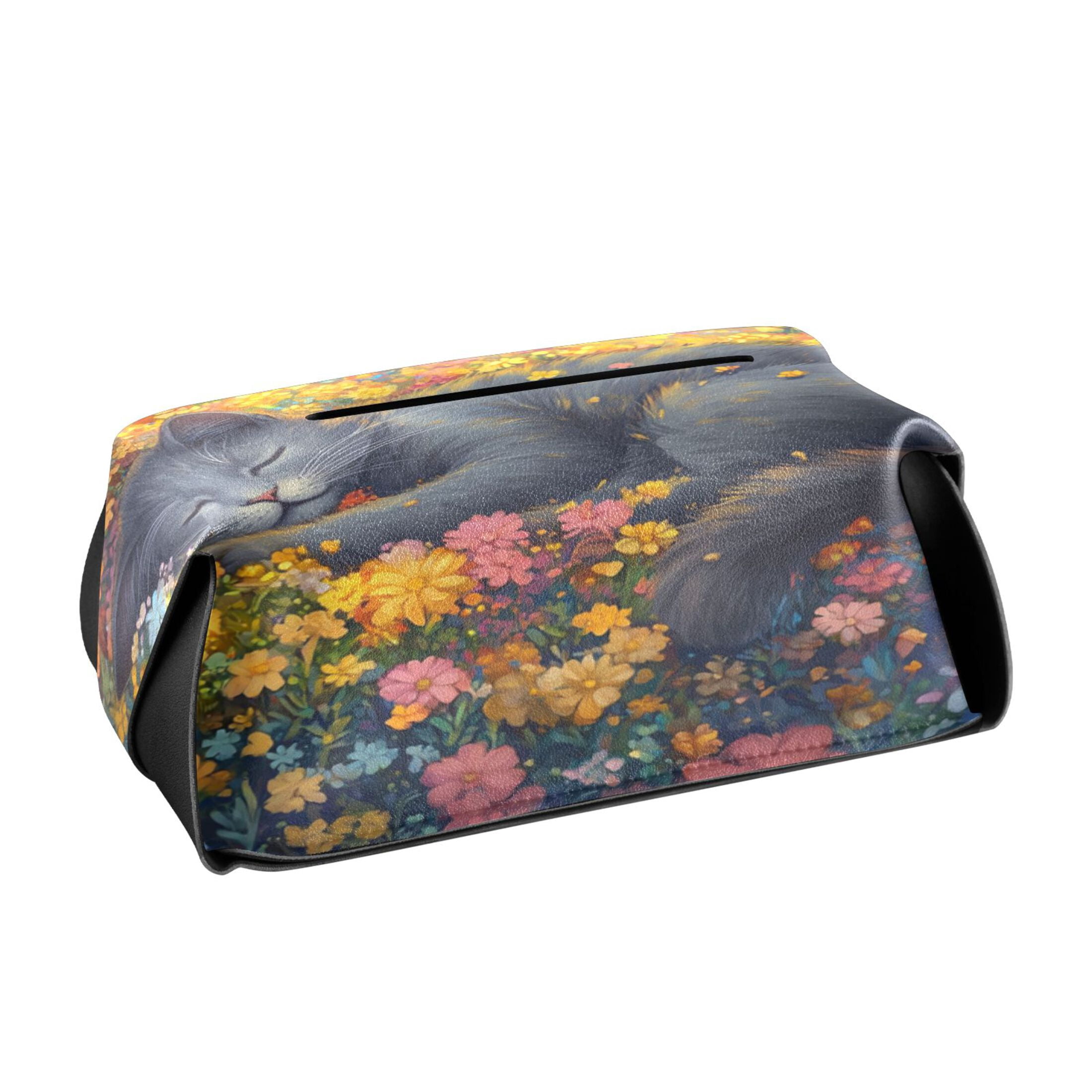 BZSMCE Leatehr Tissue Holders Cute Flower-filled Dreams Pattern Tissue ...