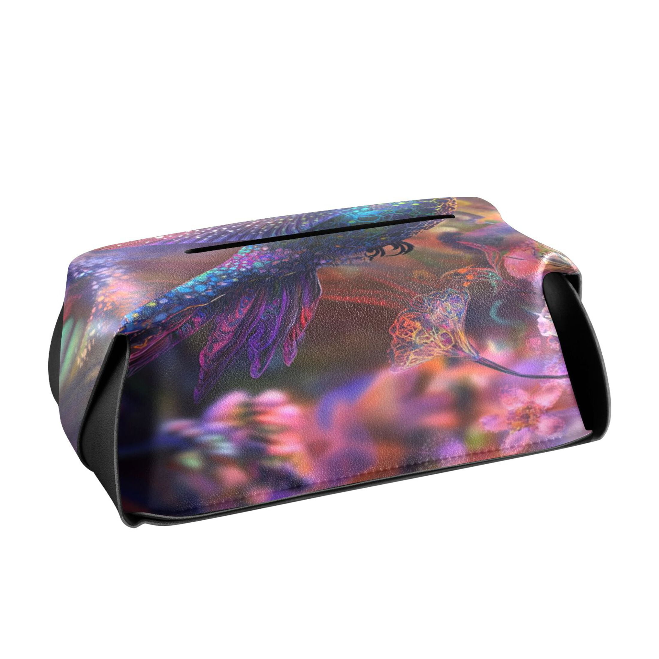 BZSMCE Leatehr Tissue Holders Cute Galactic Hummingbird Dance Pattern ...
