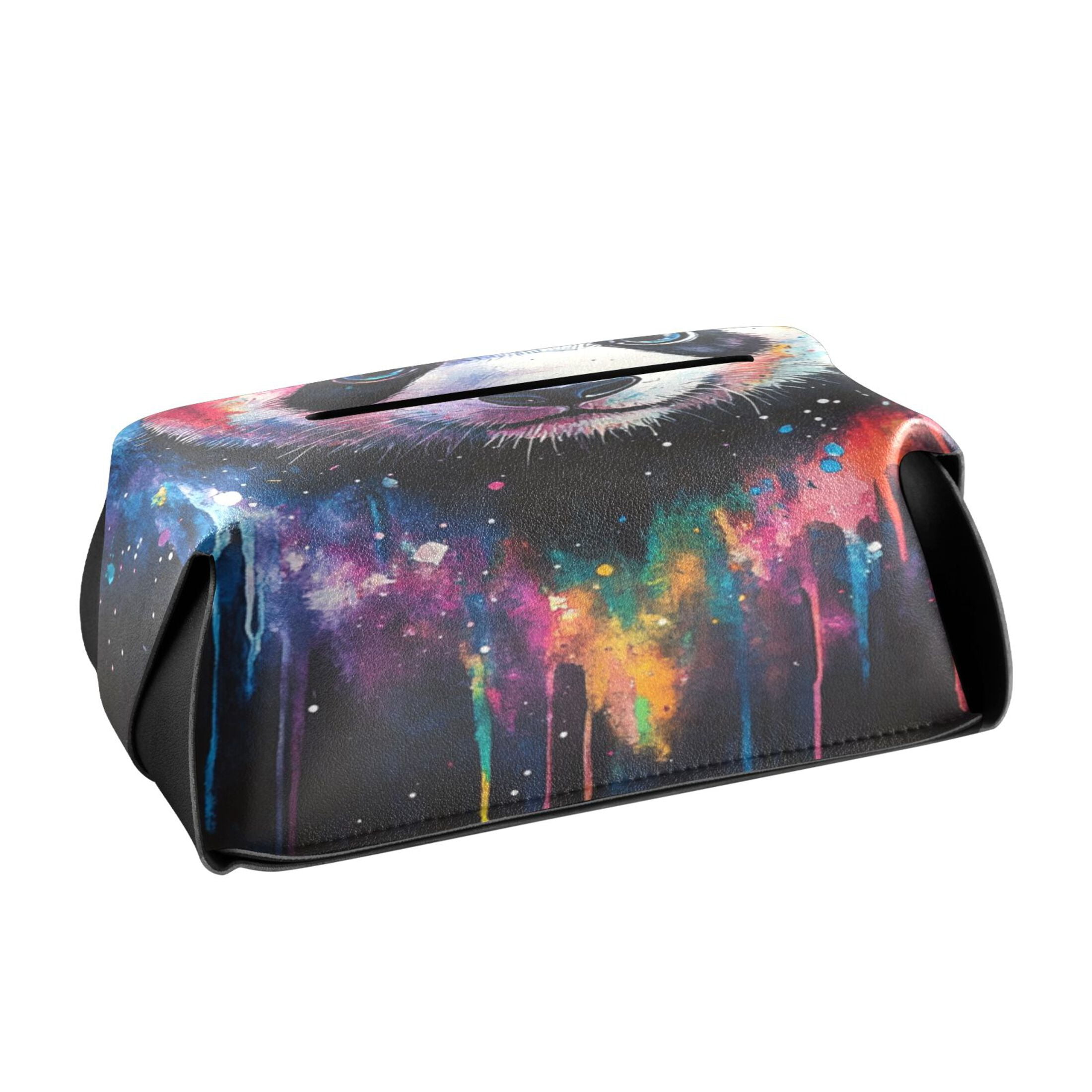 BZSMCE Leatehr Tissue Holders Cute Galactic Panda Serenade Pattern ...