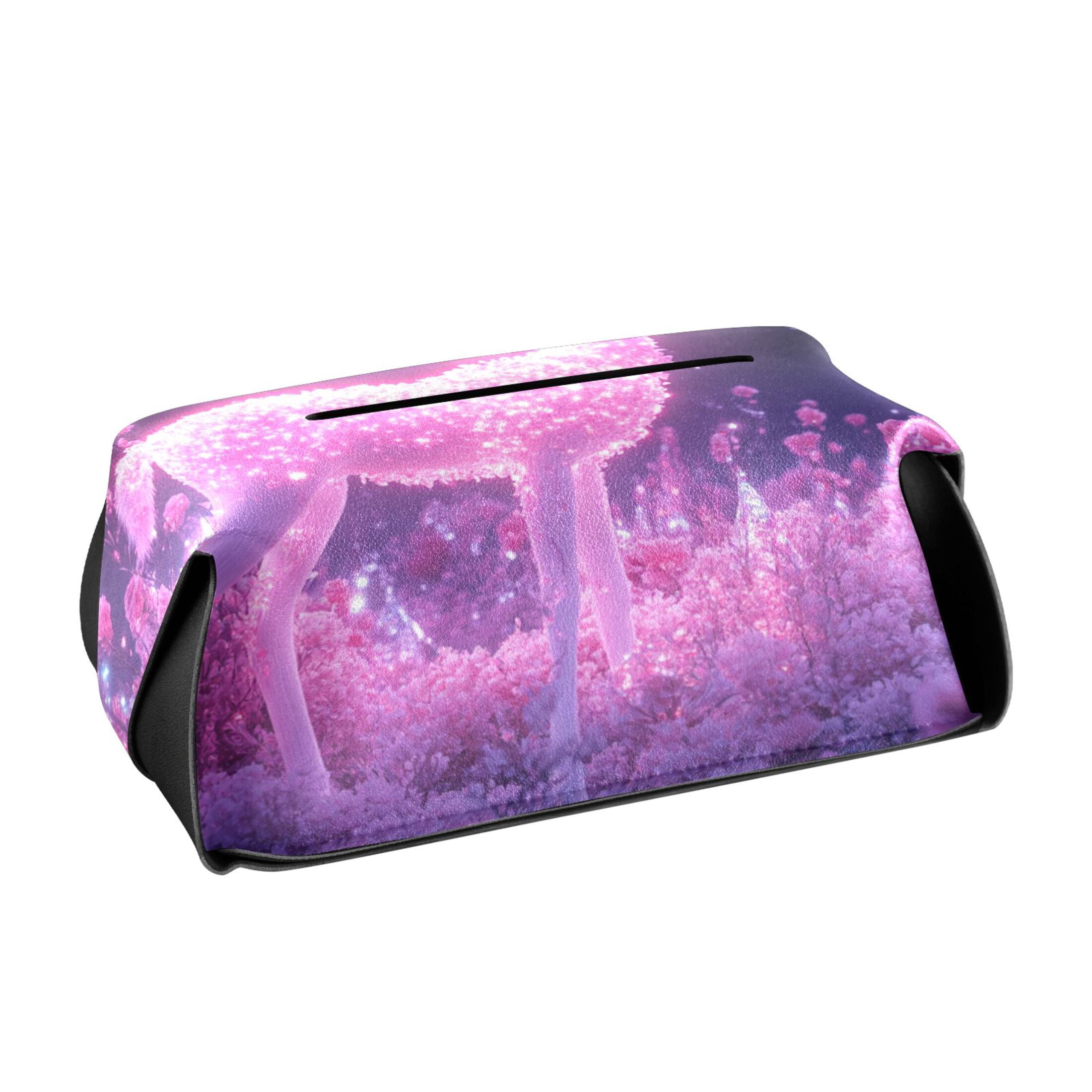 BZSMCE Leatehr Tissue Holders Cute Glowing Deer in Pink Forest Pattern ...