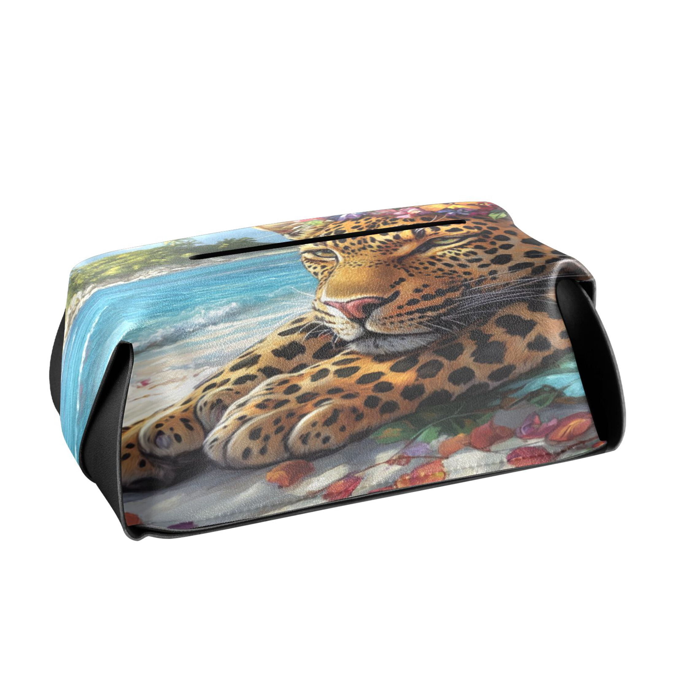 BZSMCE Leatehr Tissue Holders Cute Island King Pattern Tissue box ...