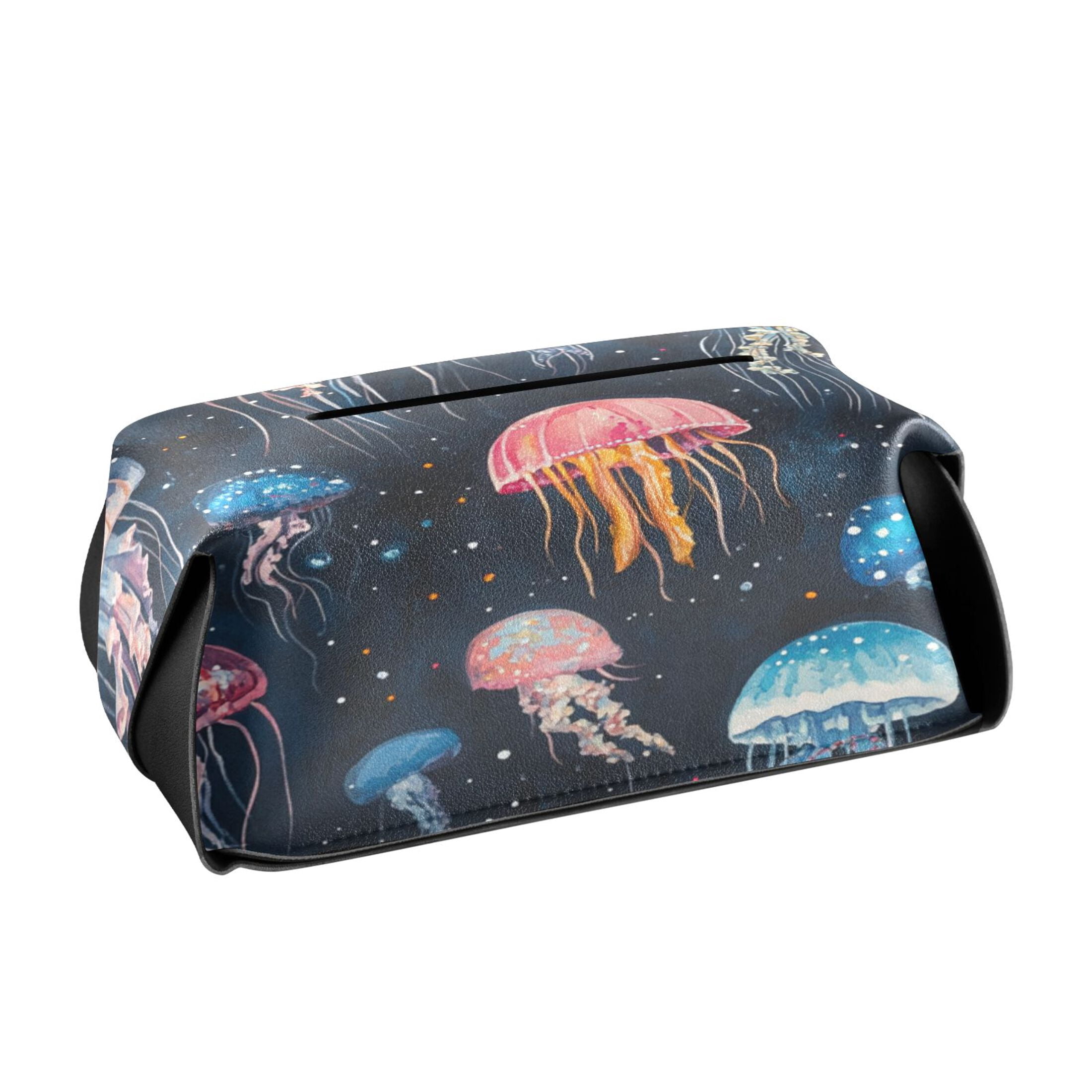 BZSMCE Leatehr Tissue Holders Cute Jellyfish Dance in The Cosmos ...
