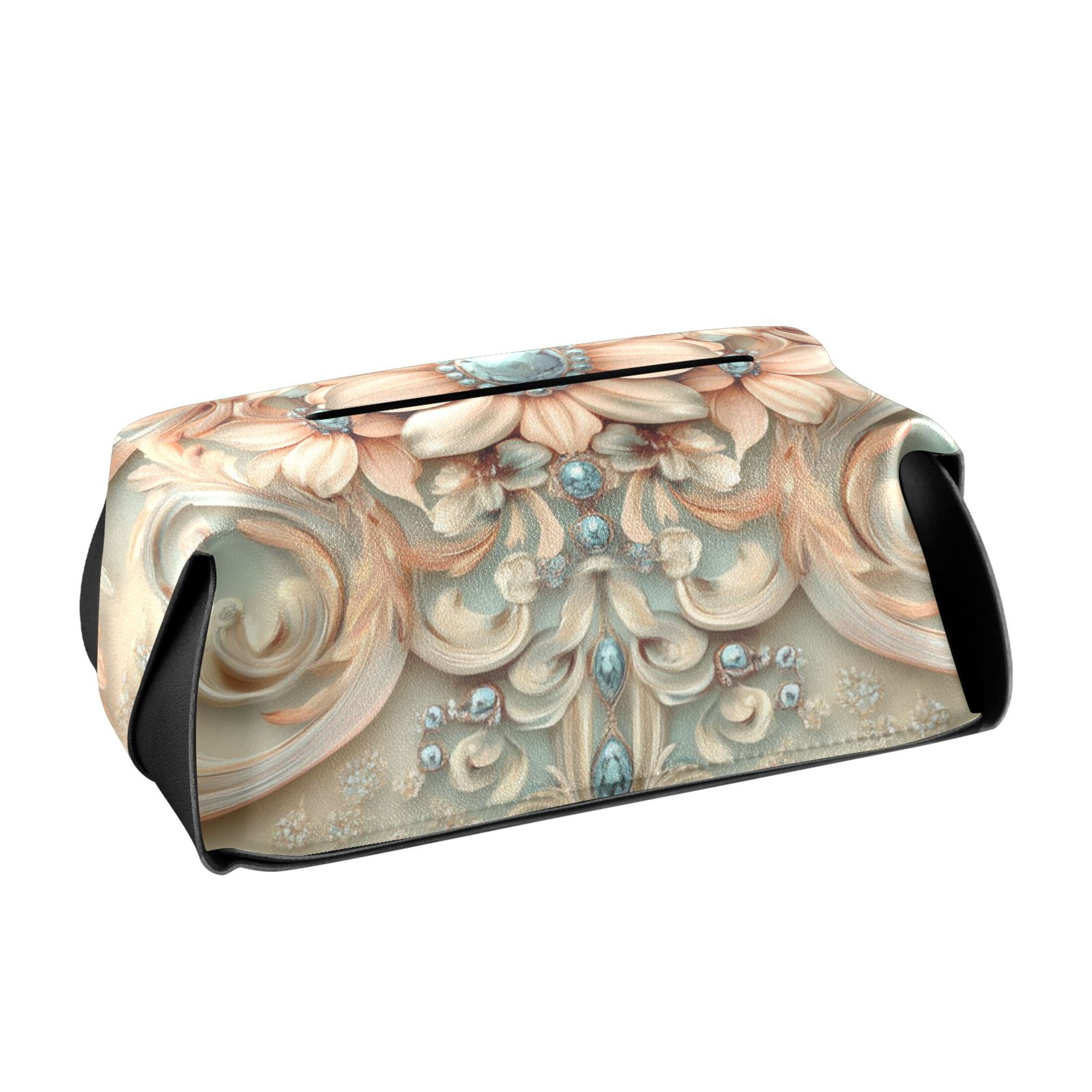 BZSMCE Leatehr Tissue Holders Cute Ornate Floral and Gemstone Pattern ...