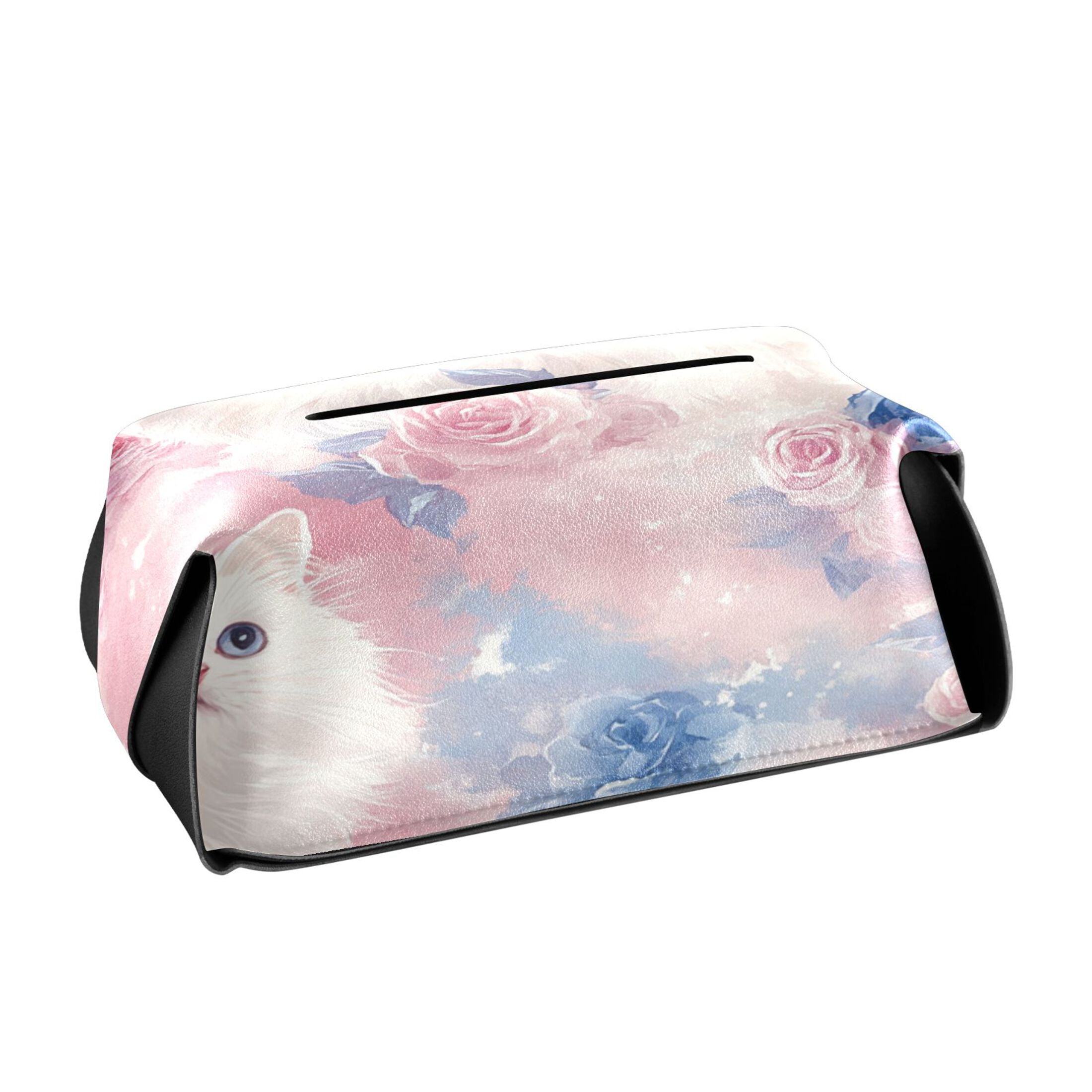 BZSMCE Leatehr Tissue Holders Cute Pastel Paws Pattern Tissue box ...