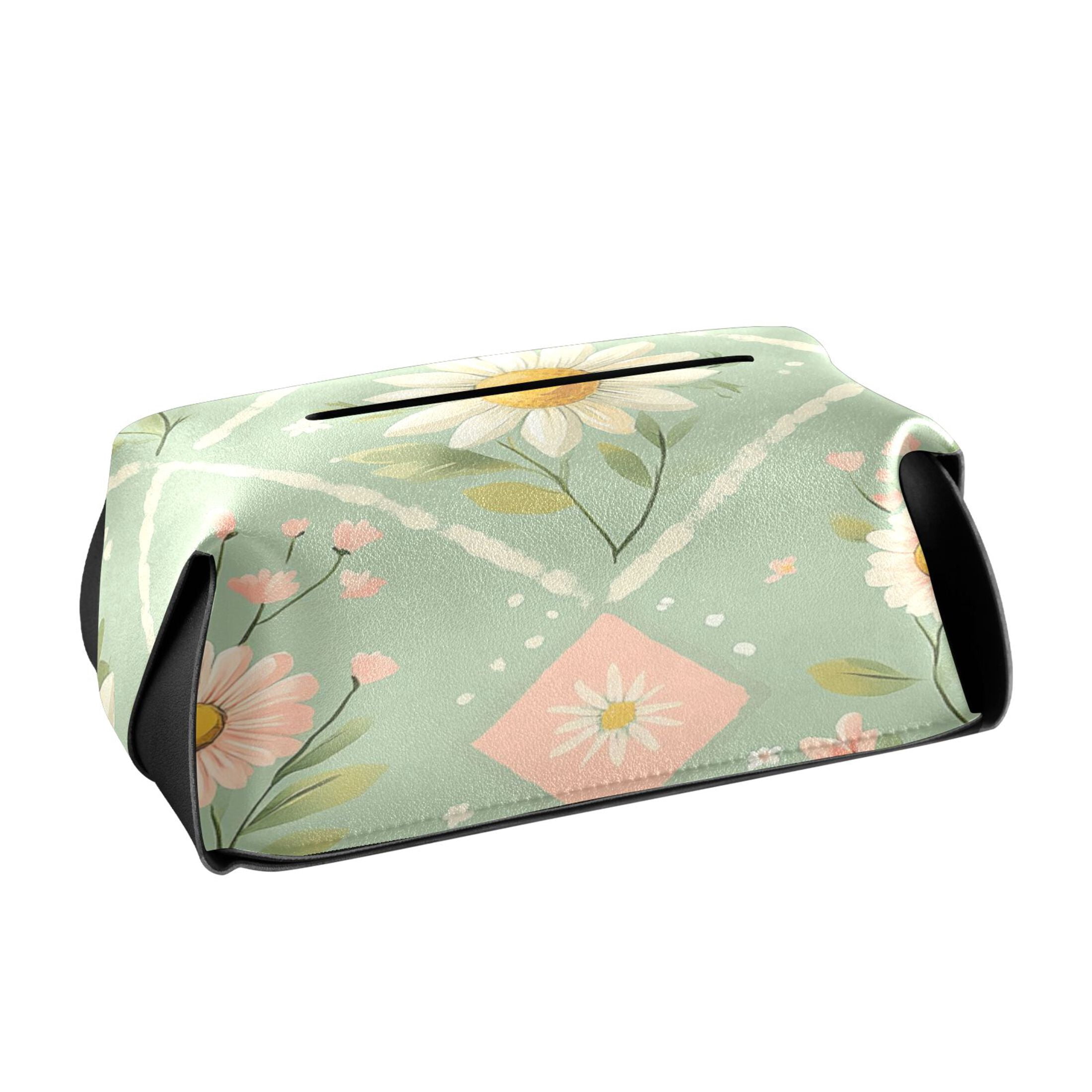 BZSMCE Leatehr Tissue Holders Cute Pastel Petals Pattern Tissue box ...