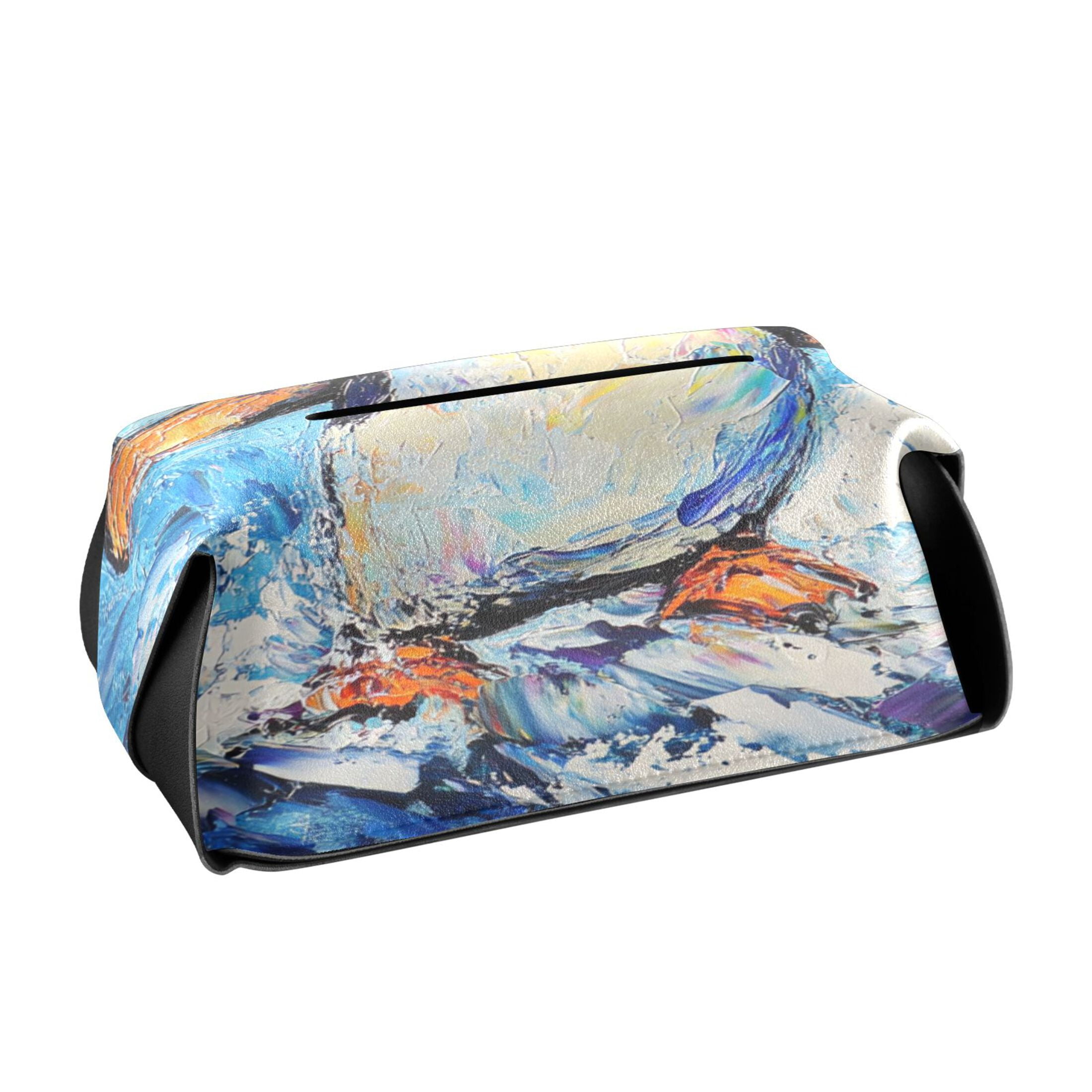 BZSMCE Leatehr Tissue Holders Cute Penguin in The Waves Pattern Tissue ...