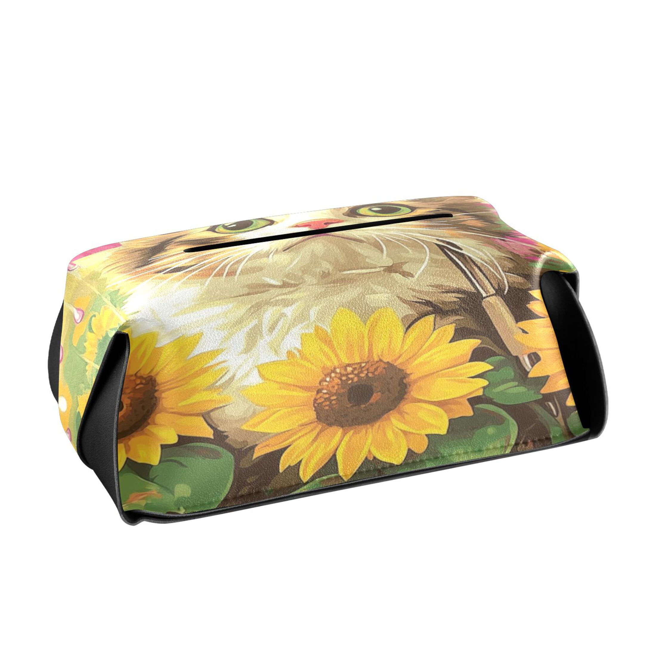 BZSMCE Leatehr Tissue Holders Cute Petal Puddle Stare Pattern Tissue ...