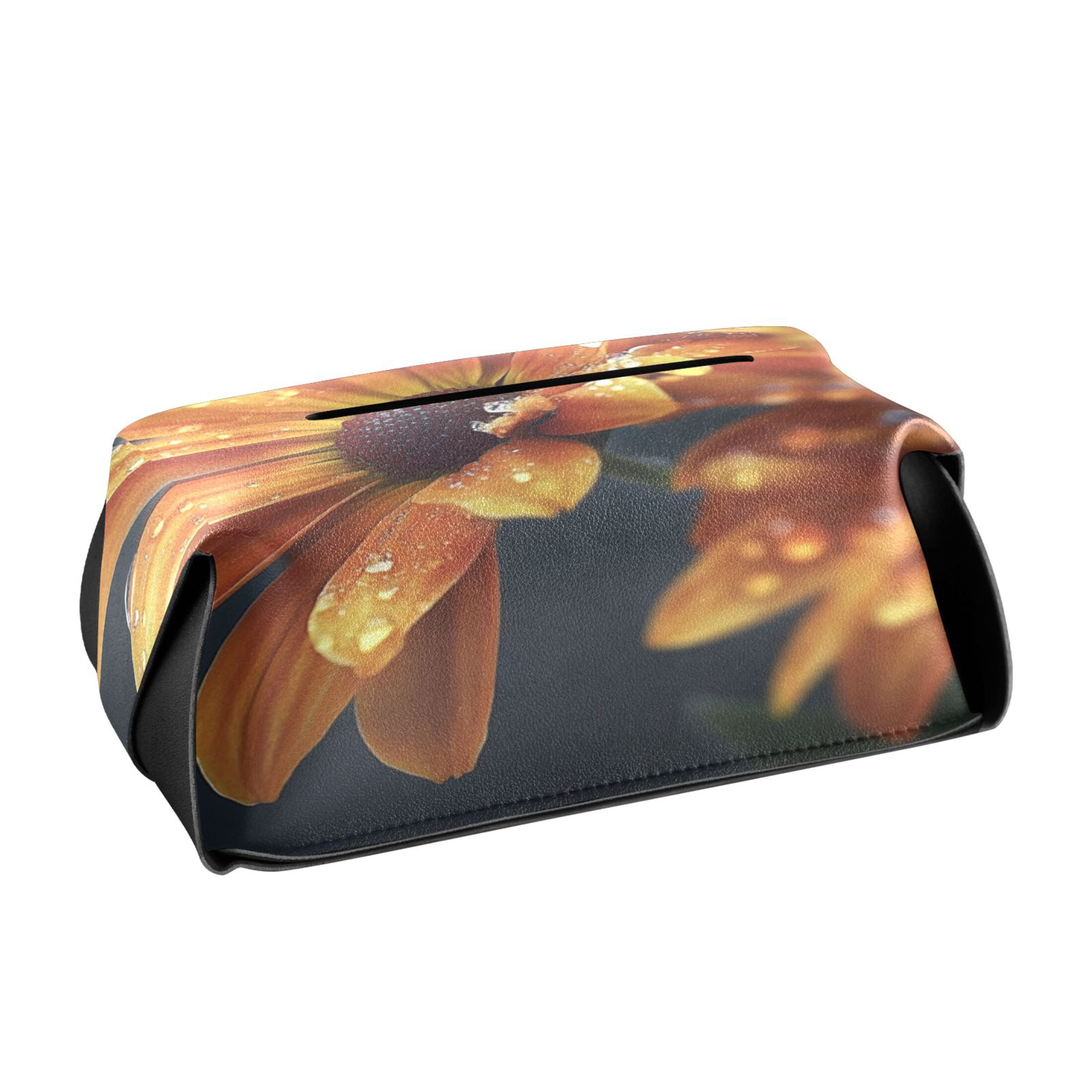 BZSMCE Leatehr Tissue Holders Cute Radiant Orange Blossoms Pattern ...