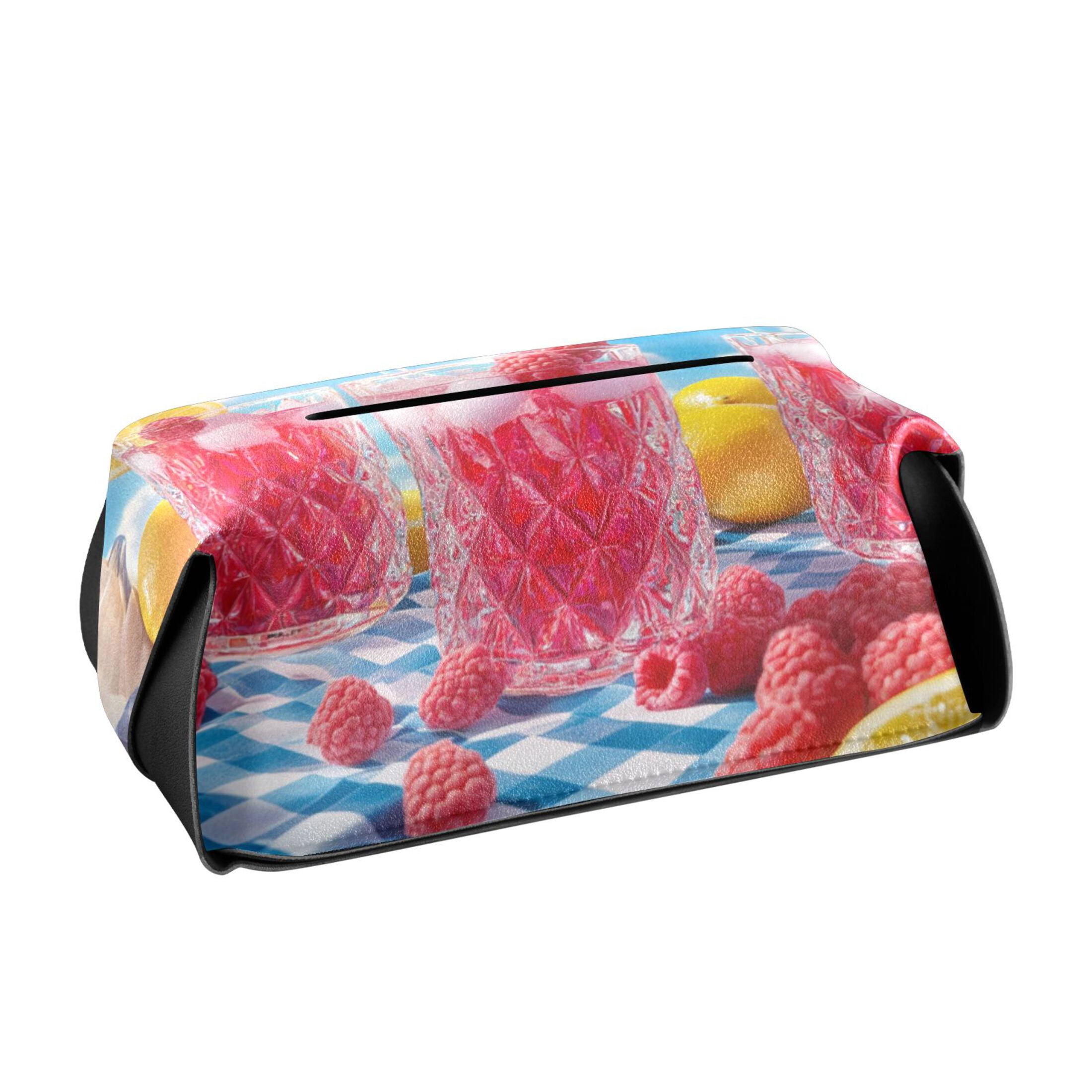 BZSMCE Leatehr Tissue Holders Cute Raspberry Lemonade Picnic Pattern ...