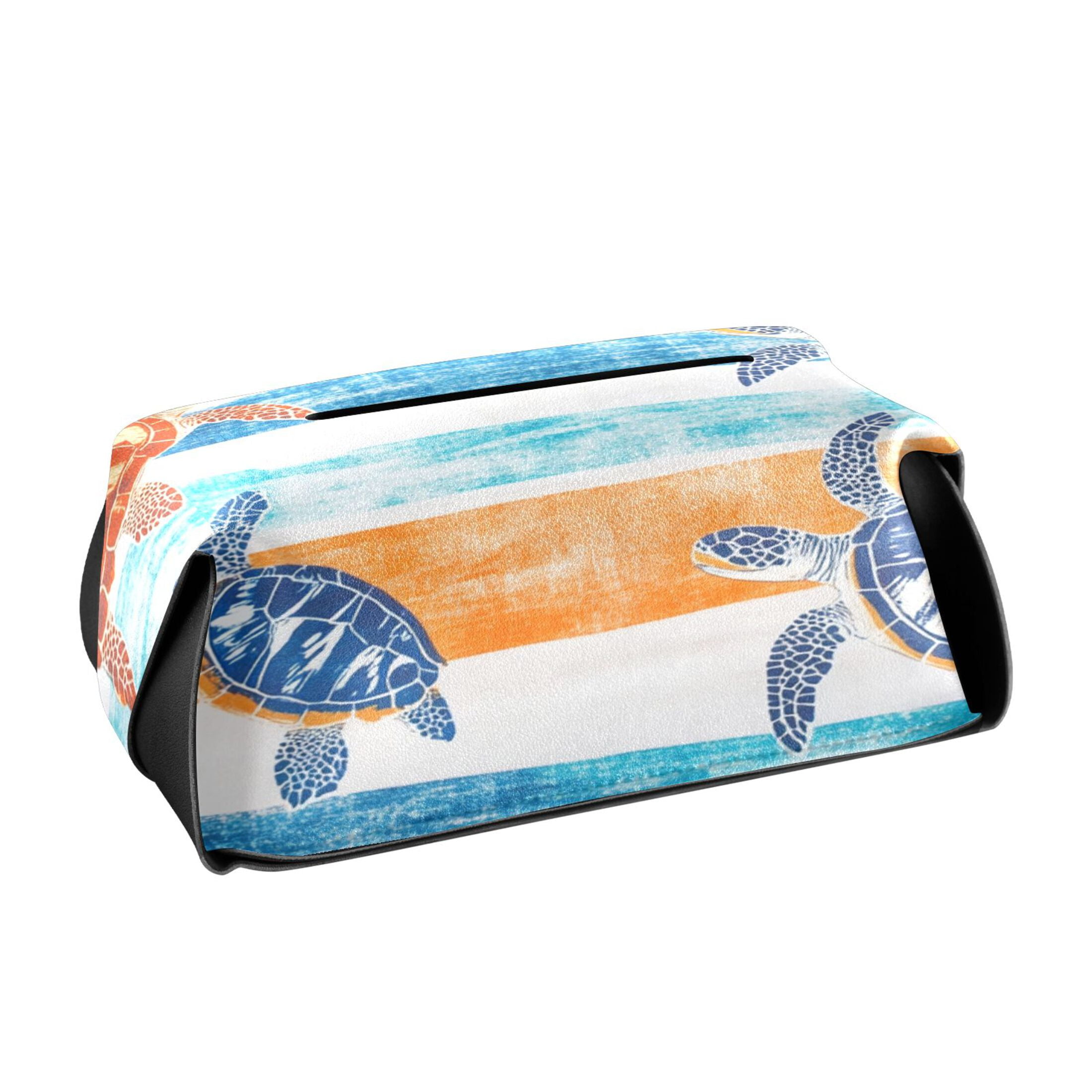 BZSMCE Leatehr Tissue Holders Cute Sea Turtles in Motion Pattern Tissue ...