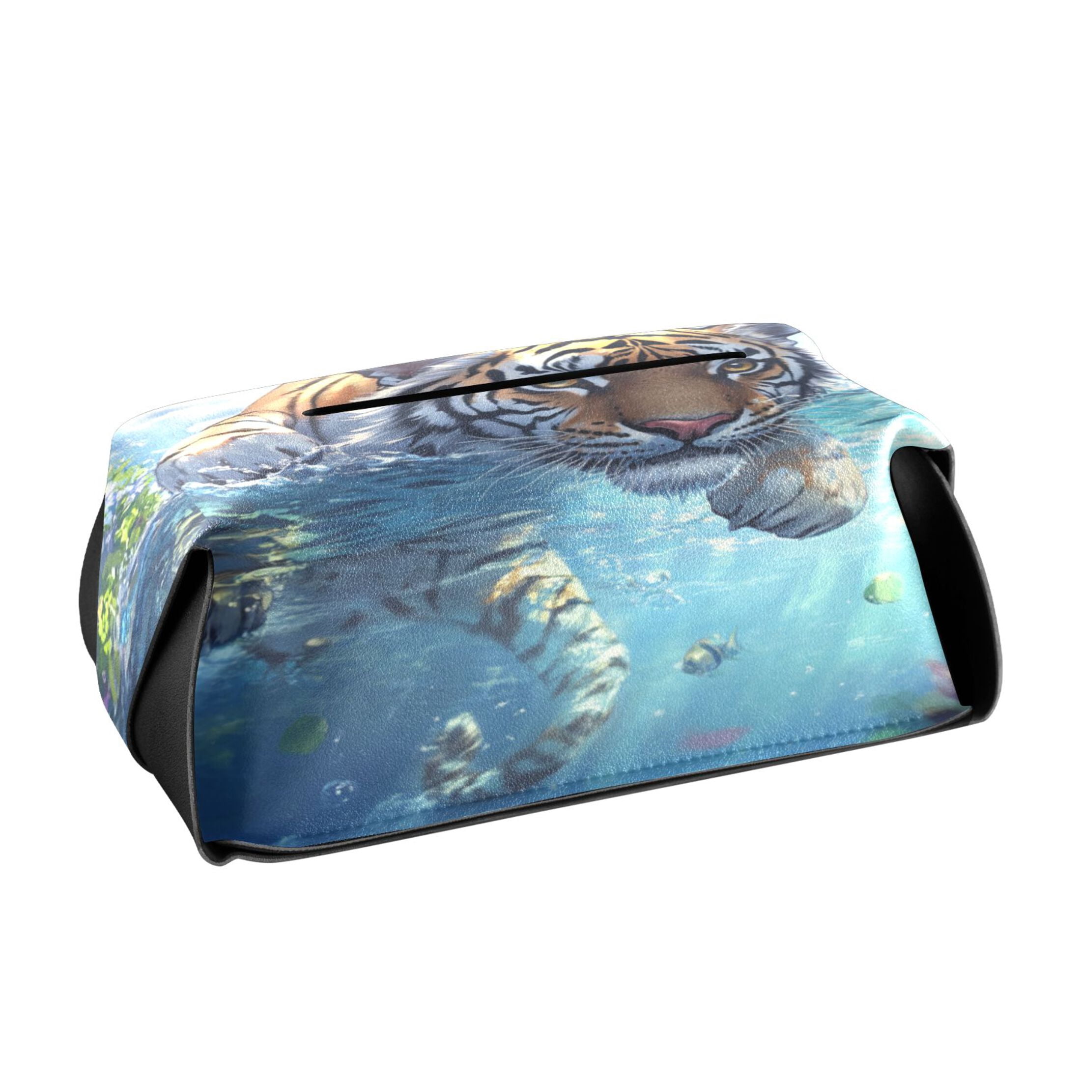 BZSMCE Leatehr Tissue Holders Cute Serene Tiger in Nature Pattern ...