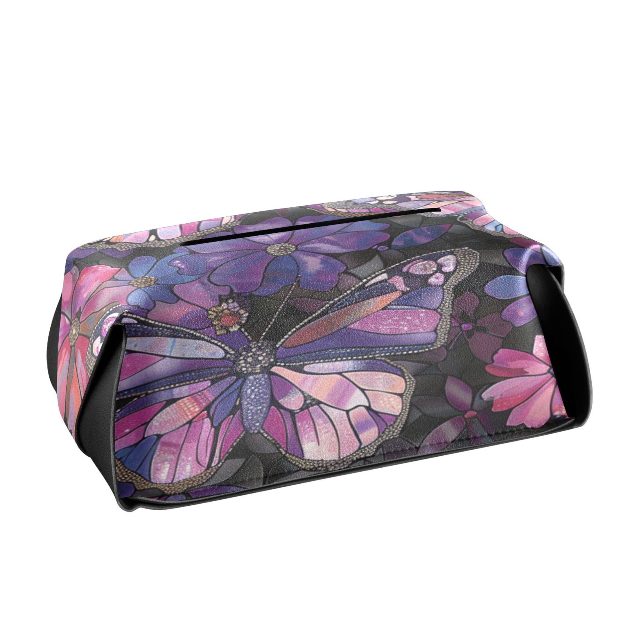 BZSMCE Leatehr Tissue Holders Cute Stained Glass Flutter Pattern Tissue ...