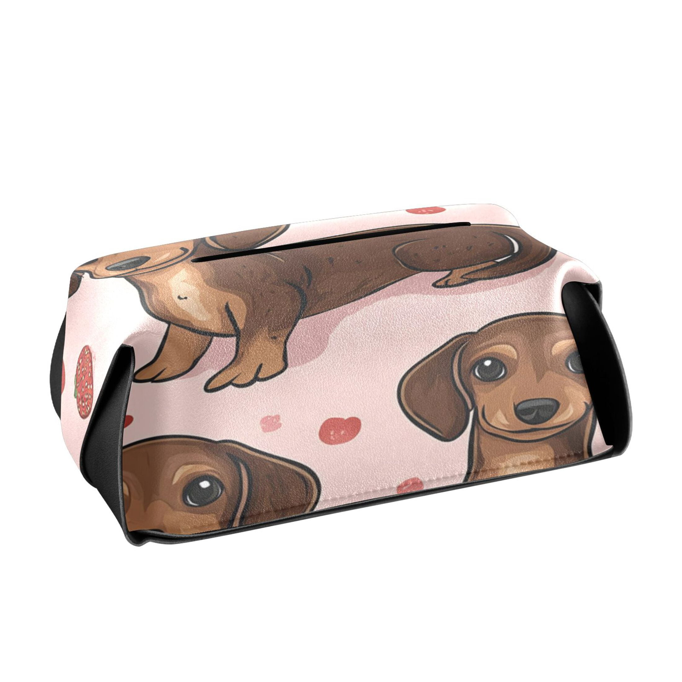 BZSMCE Leatehr Tissue Holders Cute Strawberry Pup Parade Pattern Tissue ...