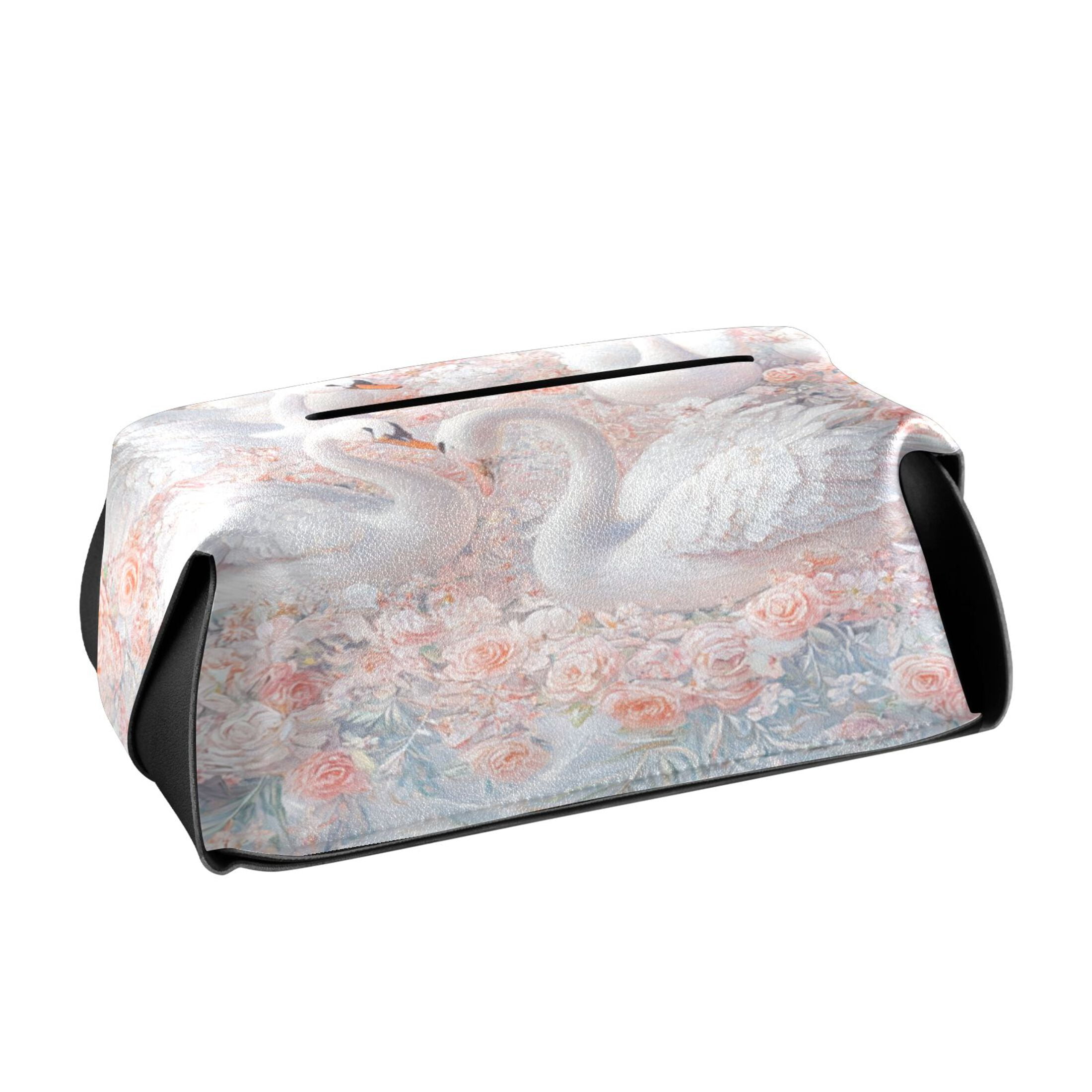 BZSMCE Leatehr Tissue Holders Cute Swans in A Floral Serenade Pattern ...