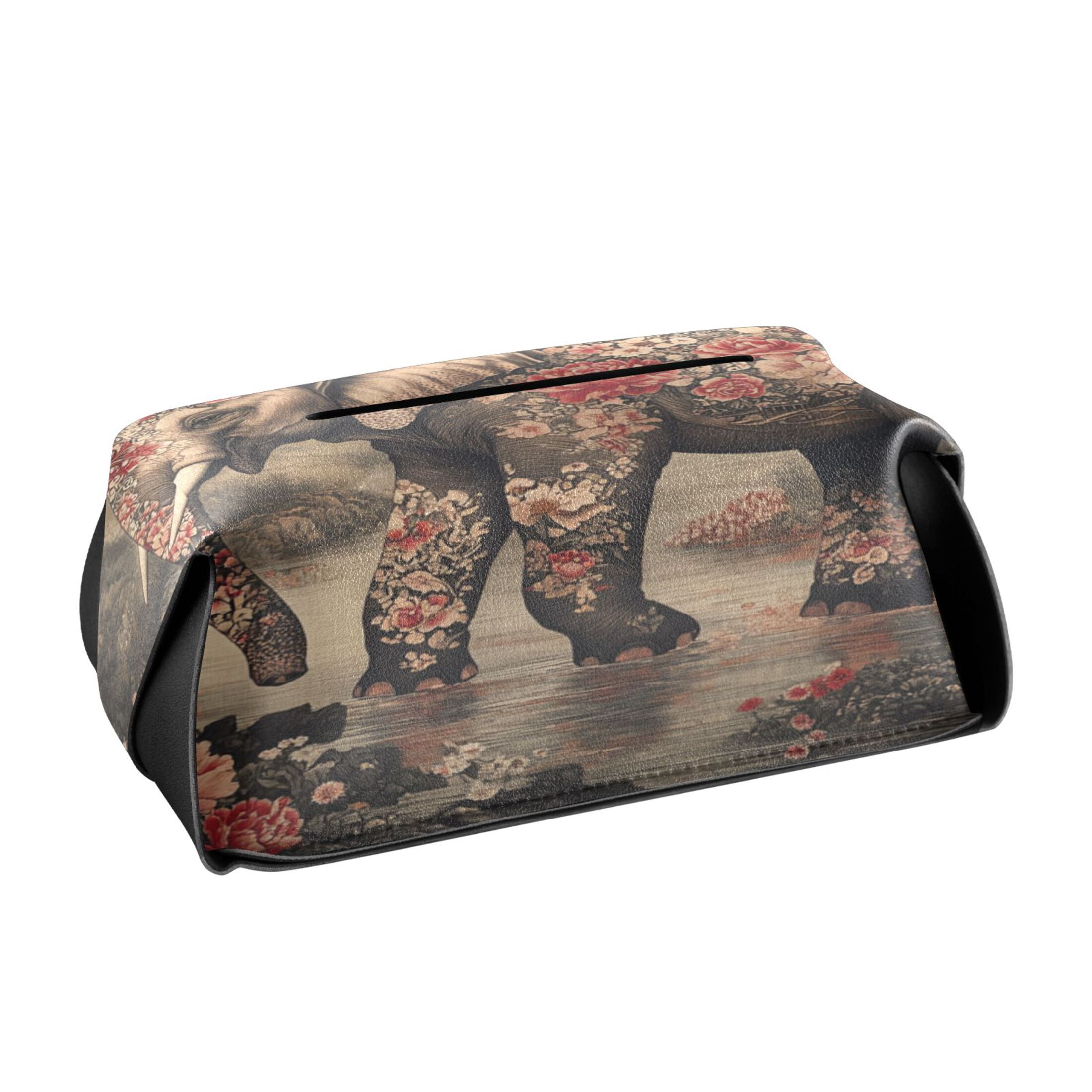BZSMCE Leatehr Tissue Holders Cute The Enchanted Elephant Pattern ...