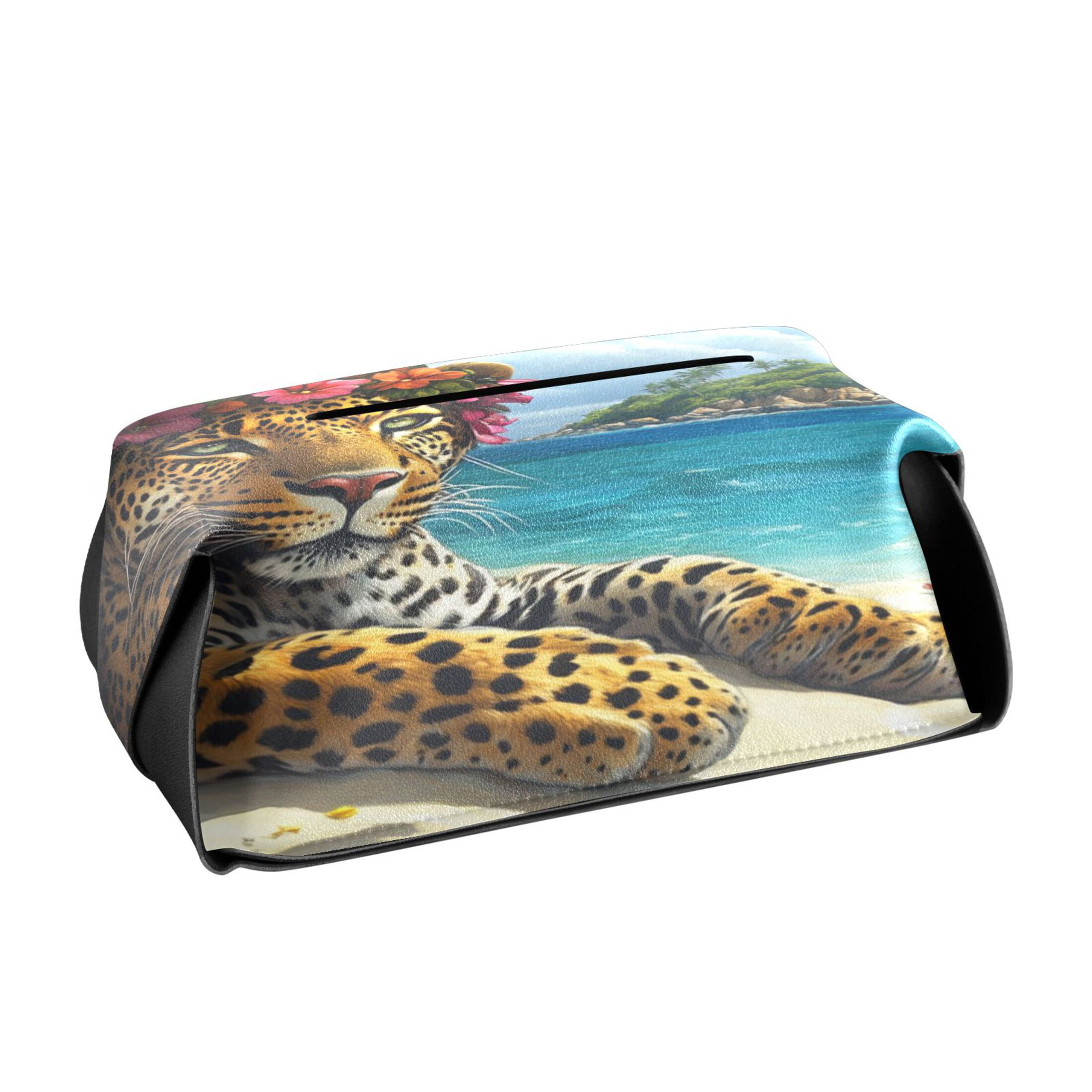 BZSMCE Leatehr Tissue Holders Cute Tropical Majesty Pattern Tissue box ...