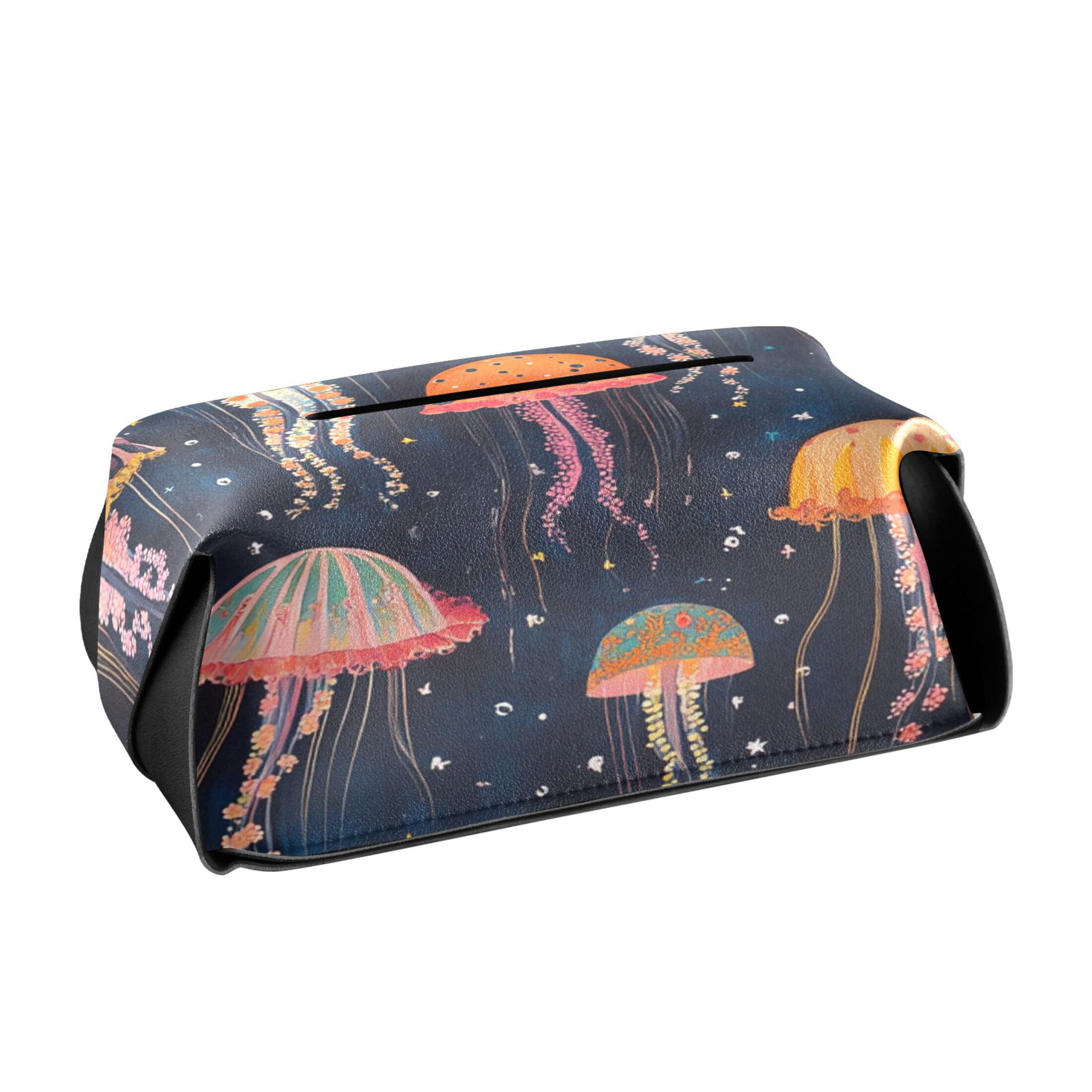 BZSMCE Leatehr Tissue Holders Cute Whimsical Jellyfish Dance Pattern ...