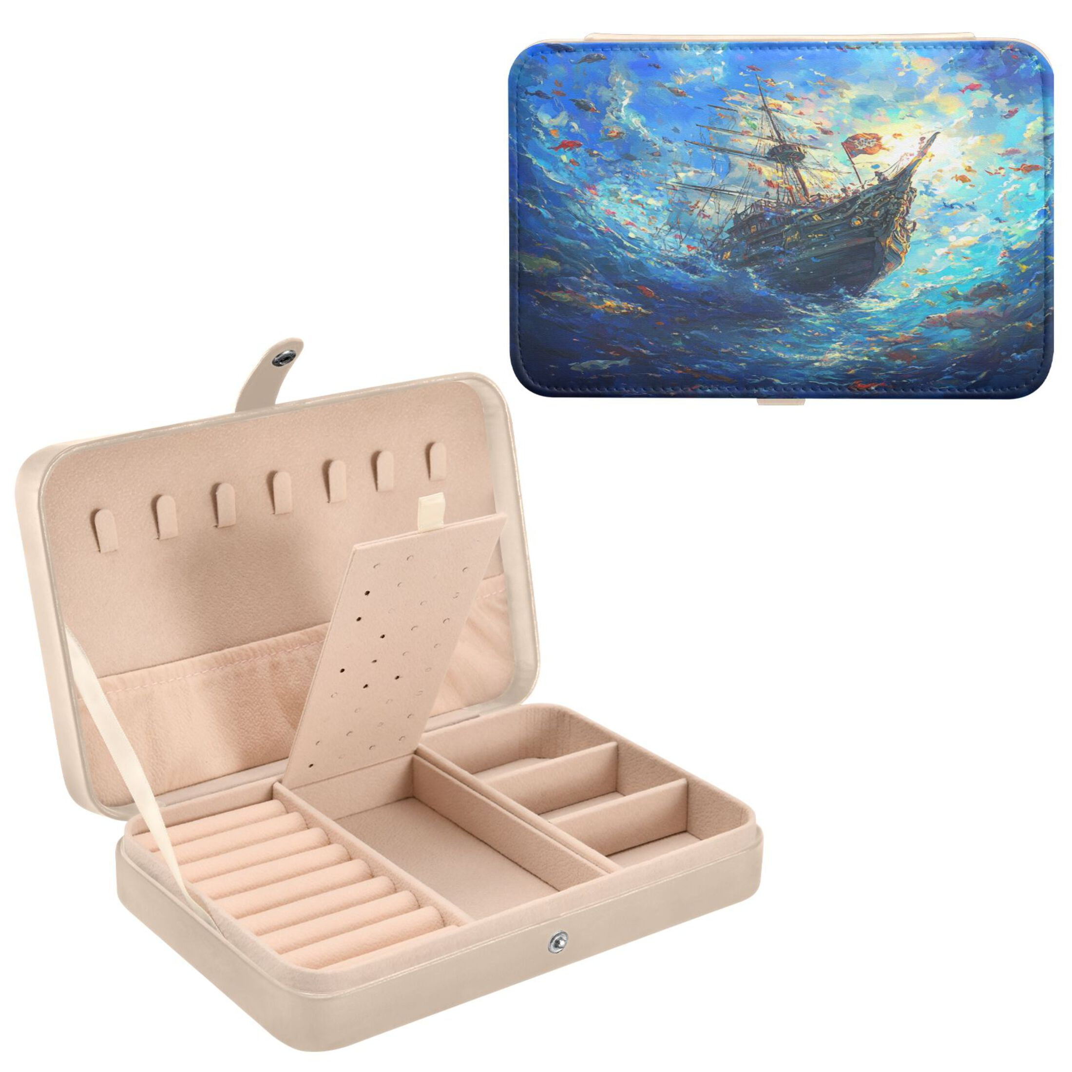 BZSMCE Leather Jewelry Box - Rectangular The Sunken Treasure Pattern 8 ...