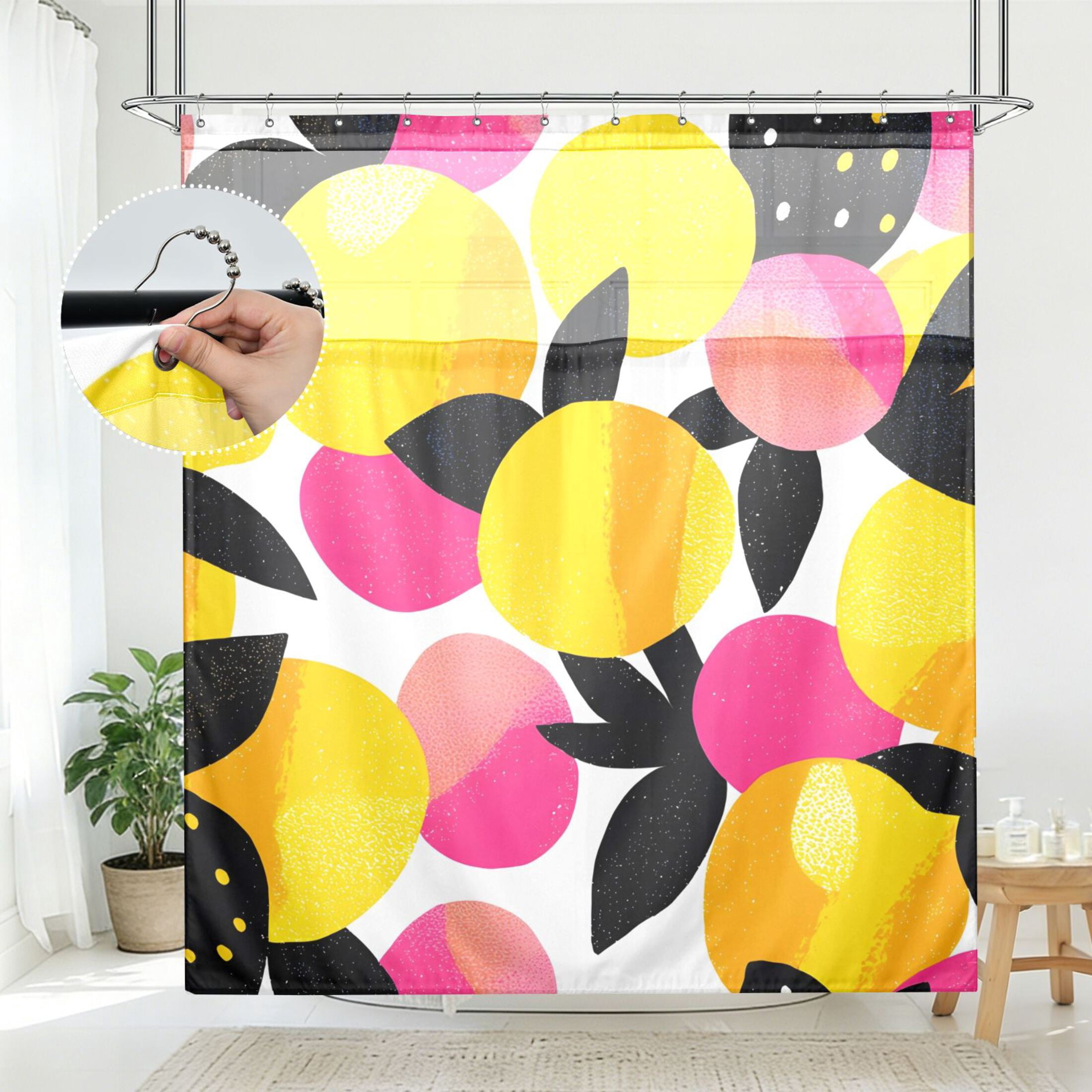 BZSMCE Leaves Pattern (5) Pattern Bathroom Shower Curtain Set with ...