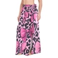 BZSMCE Leopard Background Bow Pattern Maxi Cover-Up Skirt, Lightweight ...