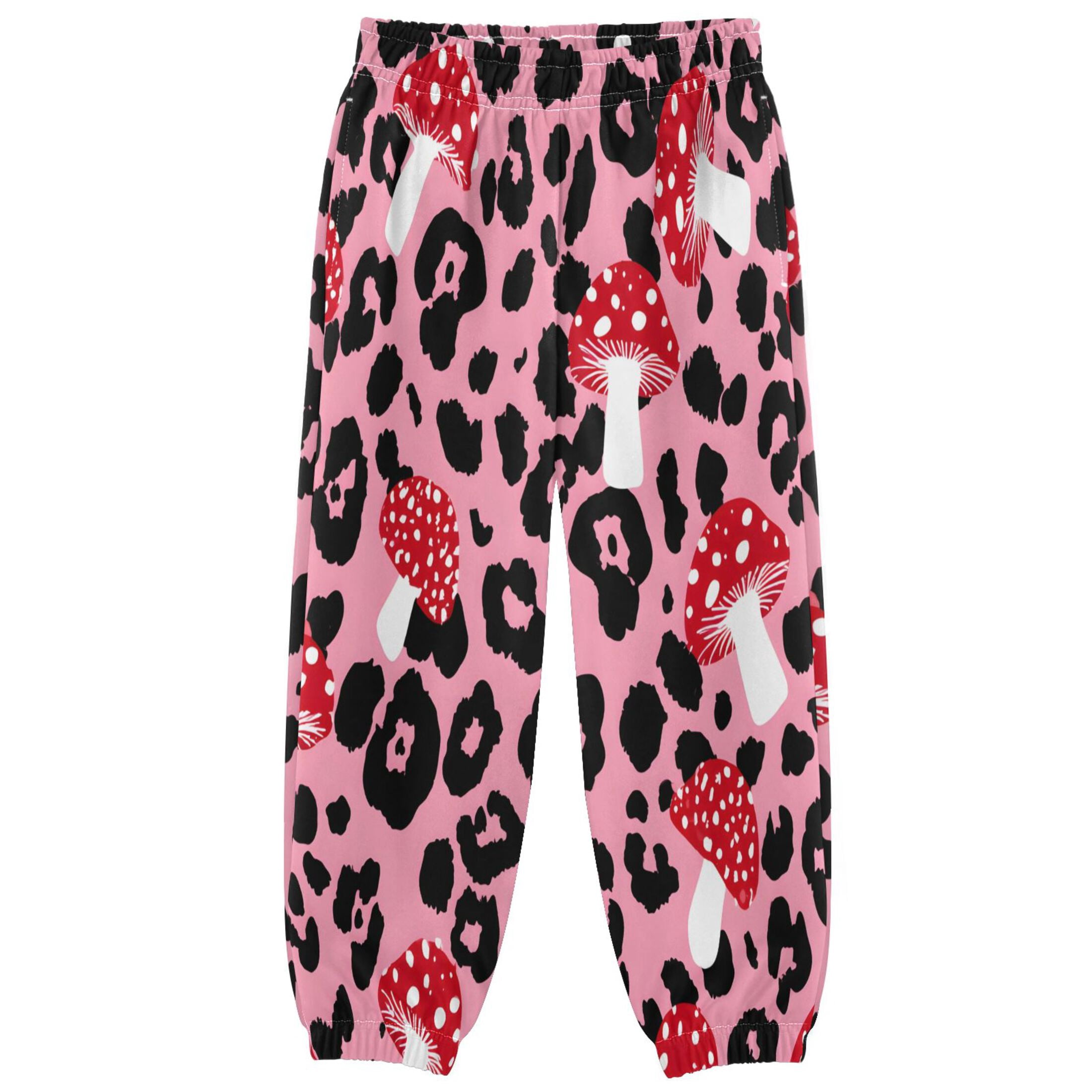 BZSMCE Leopard Mushroom Pattern Print Elastic Waist Jogger Pants ...