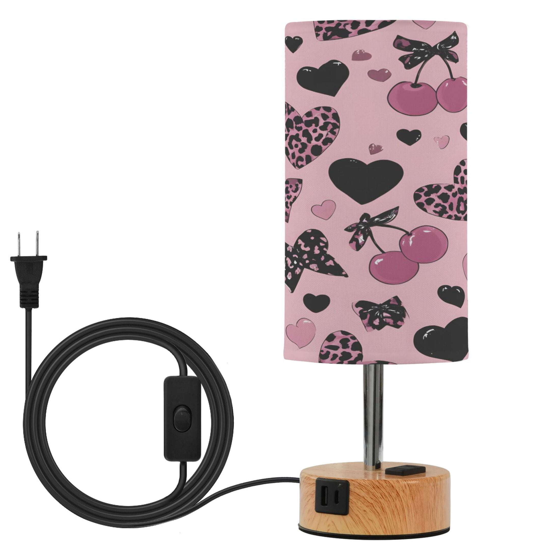 BZSMCE Leopard Print Heart Pattern Printed 3 Color Touch Control Table ...