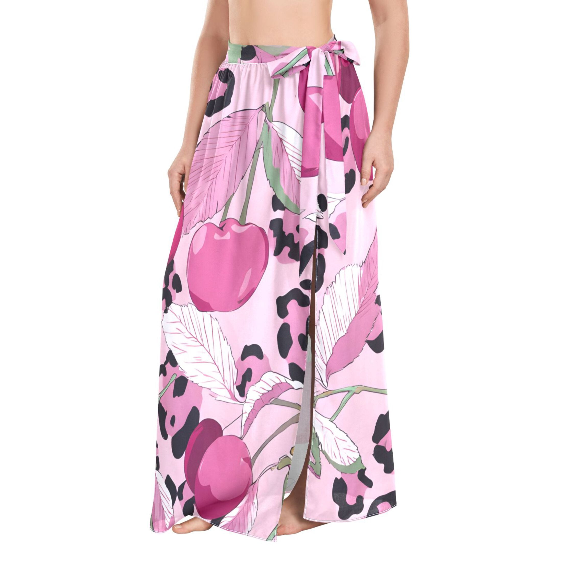 BZSMCE Leopard Print Skin Pattern Maxi Cover-Up Skirt, Lightweight ...
