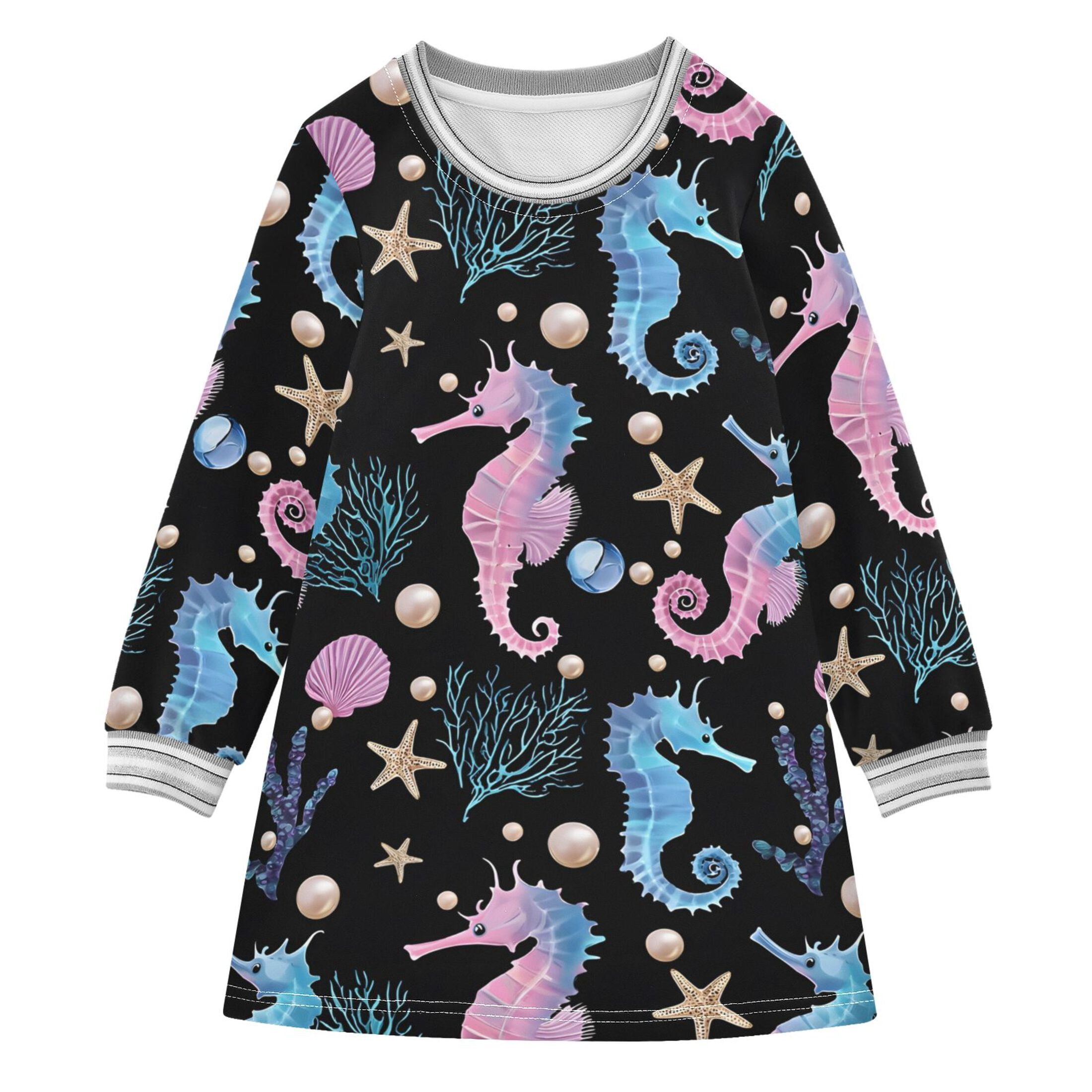 BZSMCE Little Girls Long Sleeved Hoodie A Dresses Pink Star Classical ...