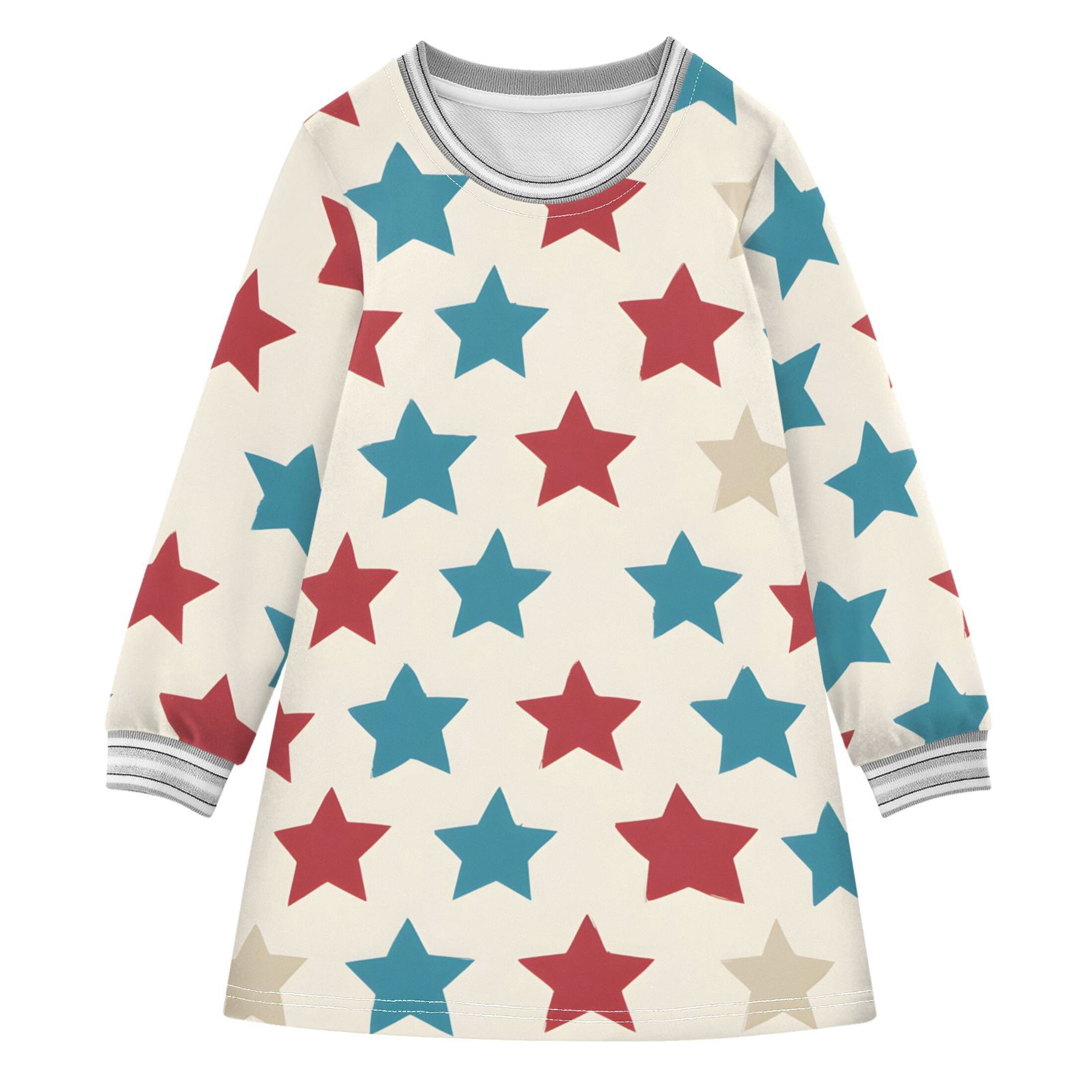 BZSMCE Little Girls Long Sleeved Hoodie A Dresses Pink Star Classical ...