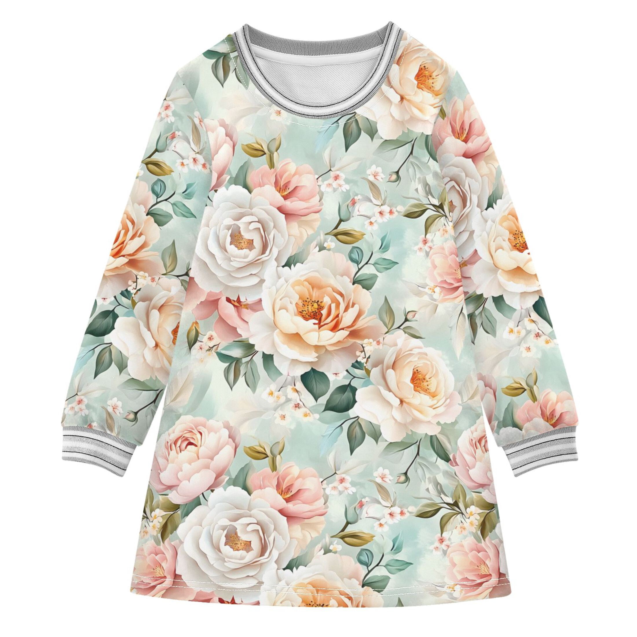 BZSMCE Little Girls Long Sleeved Hoodie A Dresses Pink Star Classical ...