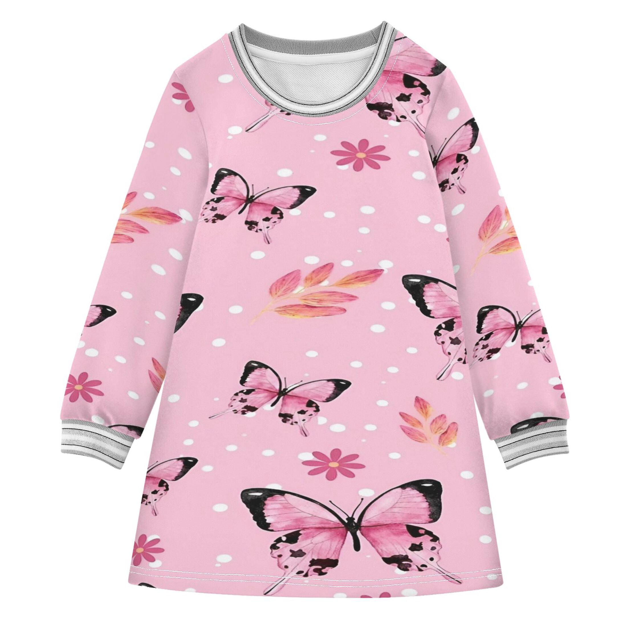 BZSMCE Little Girls Long Sleeved Hoodie A Dresses Pink Star Classical ...