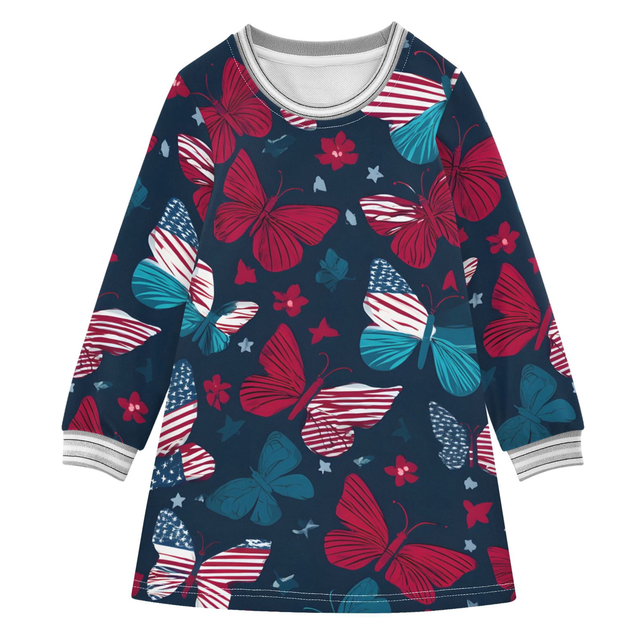 BZSMCE Little Girls Long Sleeved Hoodie A Dresses Pink Star Classical ...