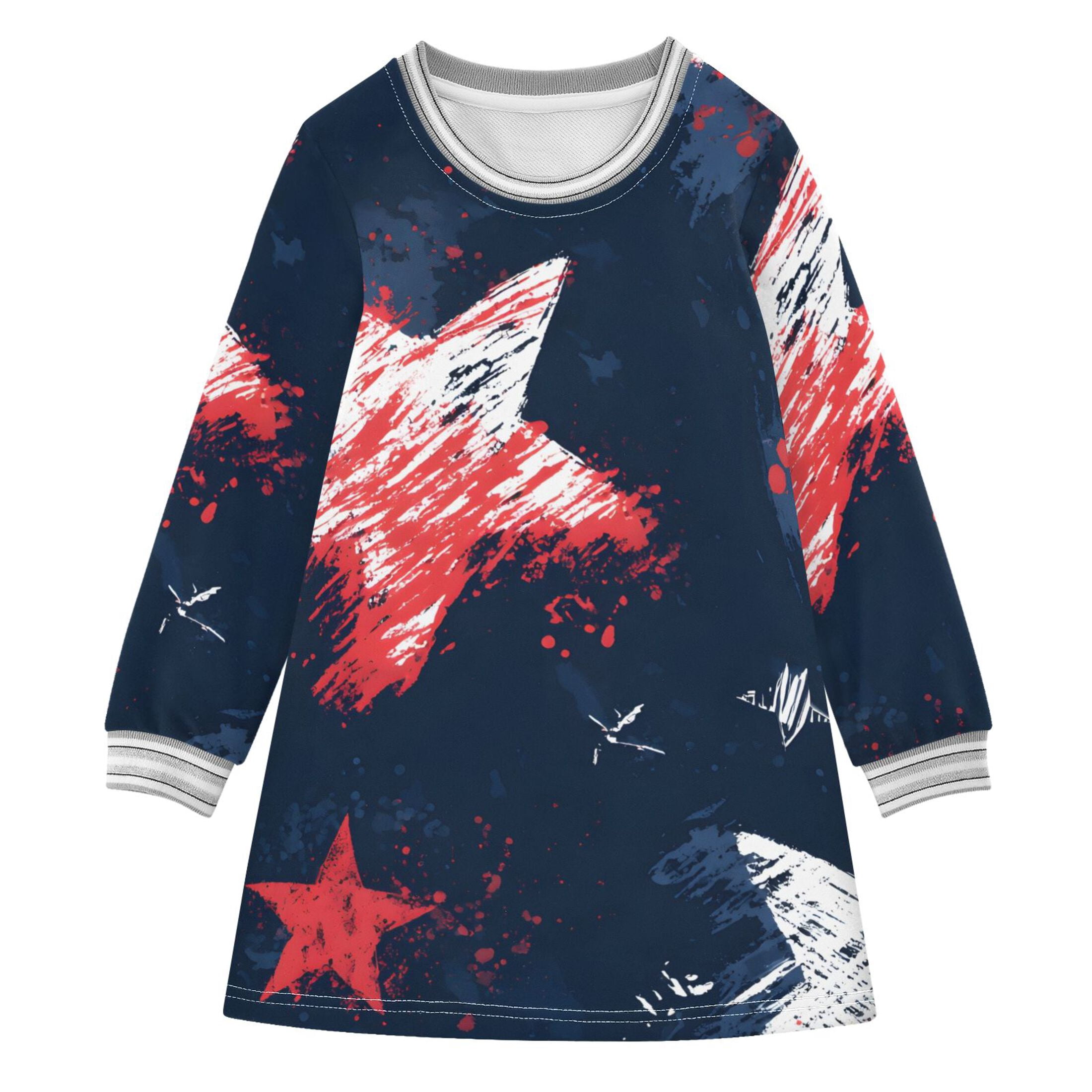 BZSMCE Little Girls Long Sleeved Hoodie A Dresses Pink Star Classical ...
