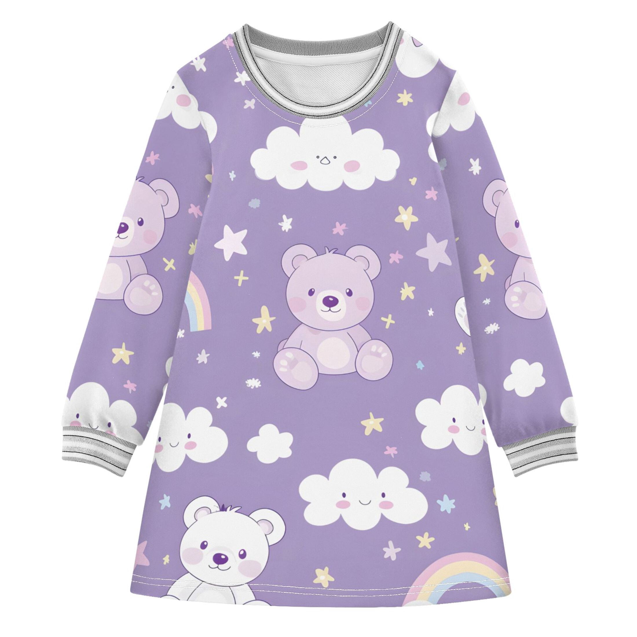BZSMCE Little Girls Long Sleeved Hoodie A Dresses Pink Star Classical ...