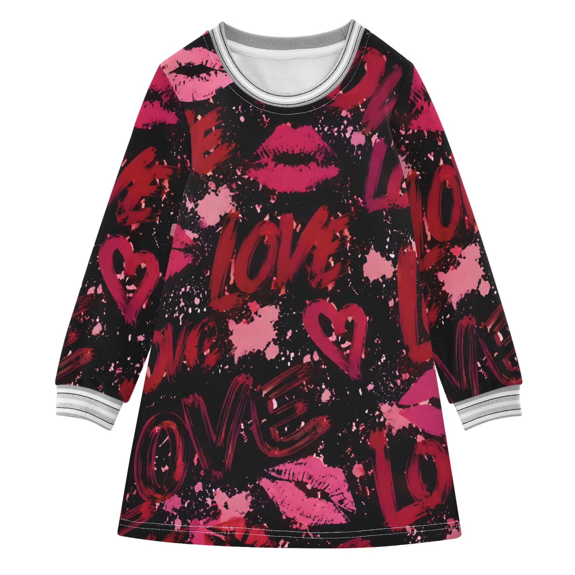 BZSMCE Little Girls Long Sleeved Hoodie A Dresses Pink Star Classical ...