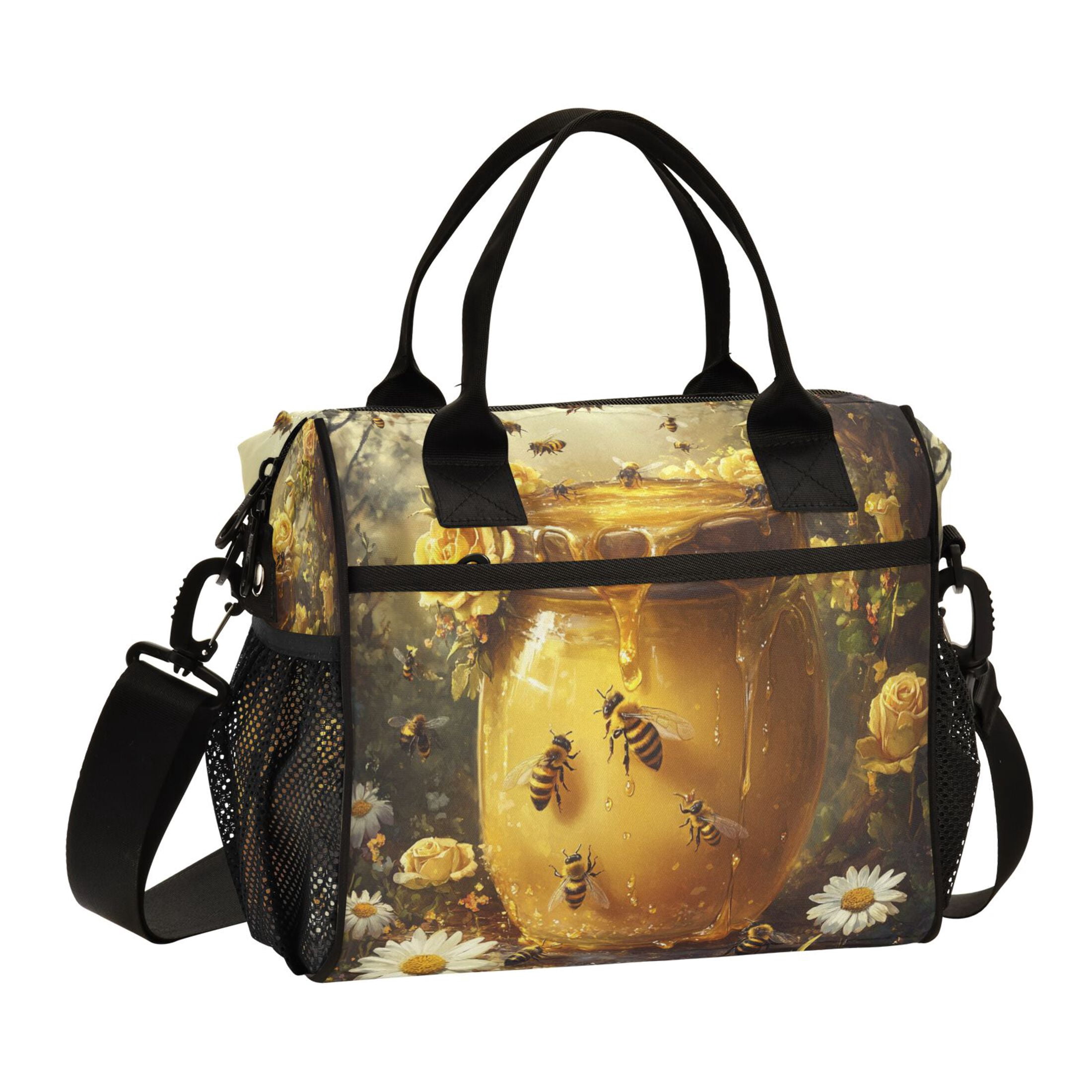 BZSMCE Lunch Bag Creative Bee Take Honey Cooler bag with Shoulder Strap ...