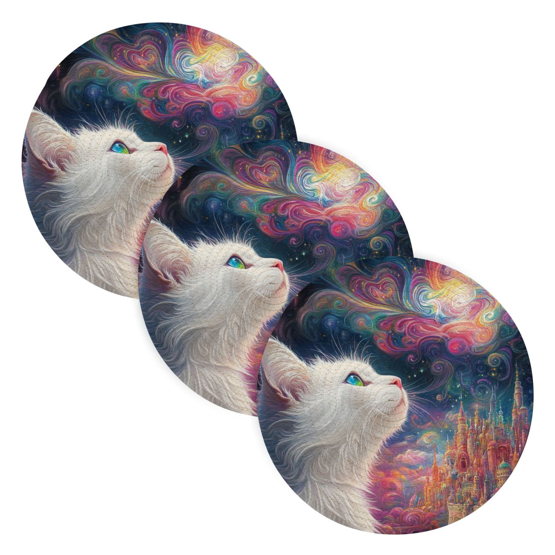 BZSMCE Mats for Pots,Pans Place Cats and Tower Simple Style Pattern Pot ...