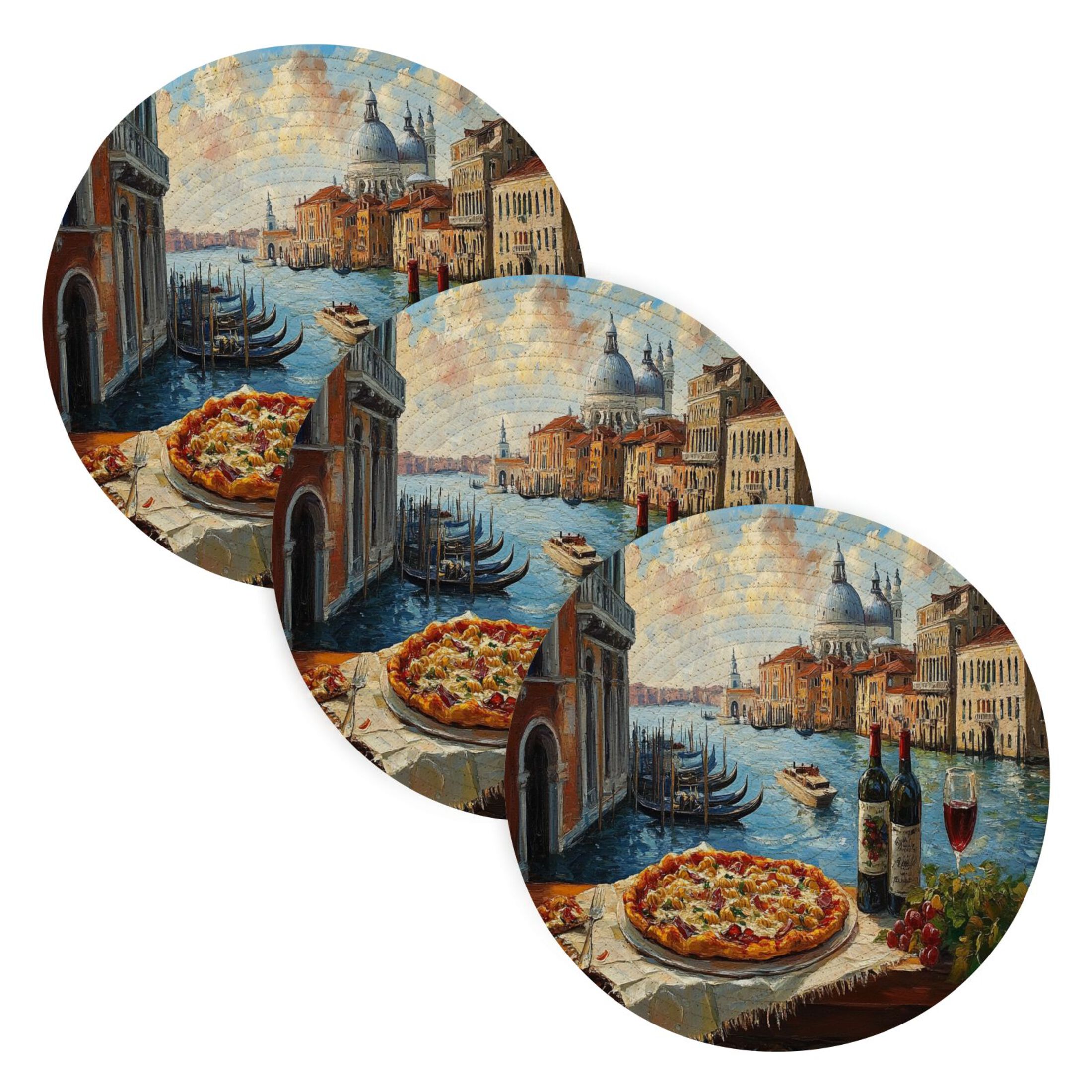 BZSMCE Mats for Pots,Pans Place Pizza and Wine by Canal Simple Style ...