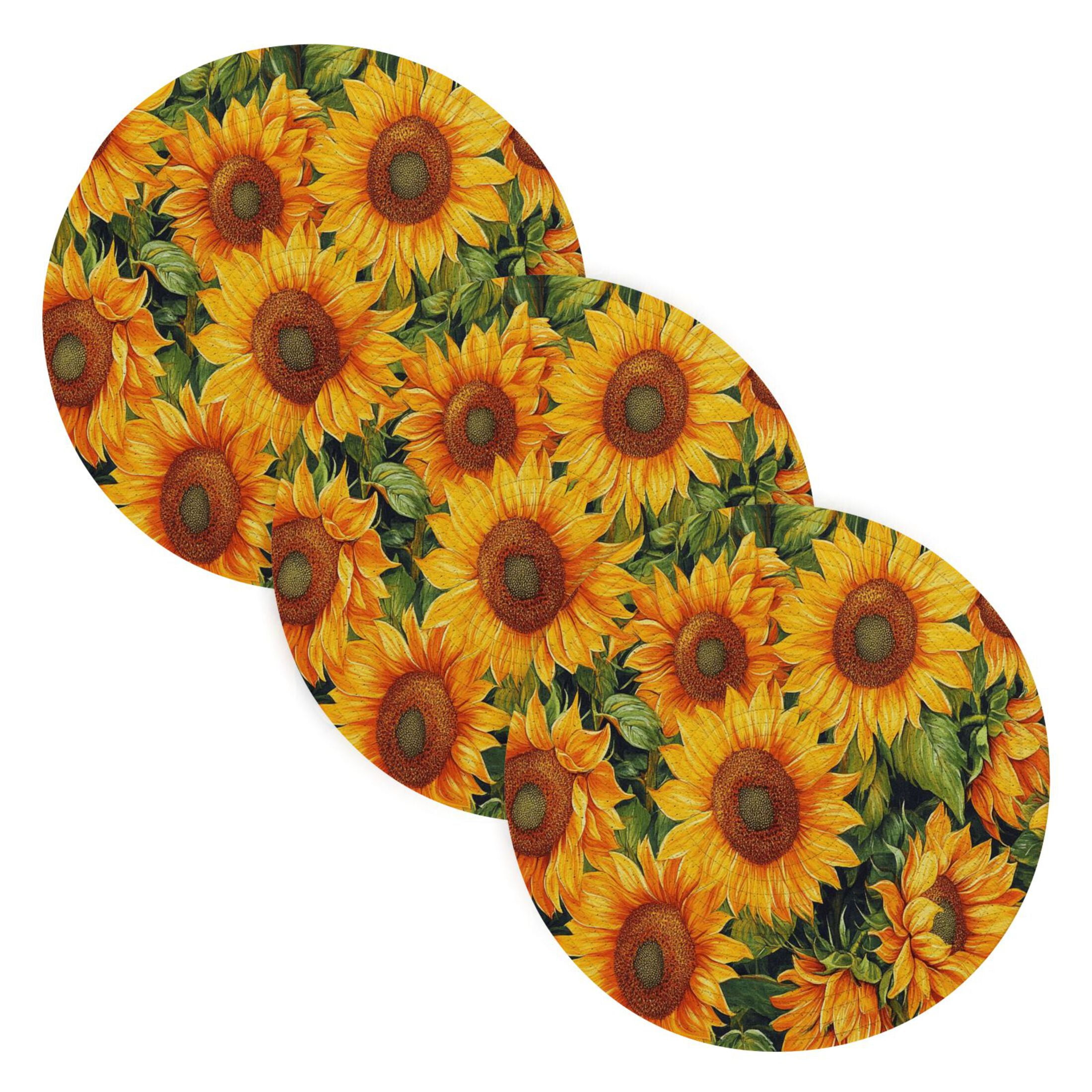 BZSMCE Mats for Pots,Pans Place Sunflower Simple Style Pattern Pot Mats ...