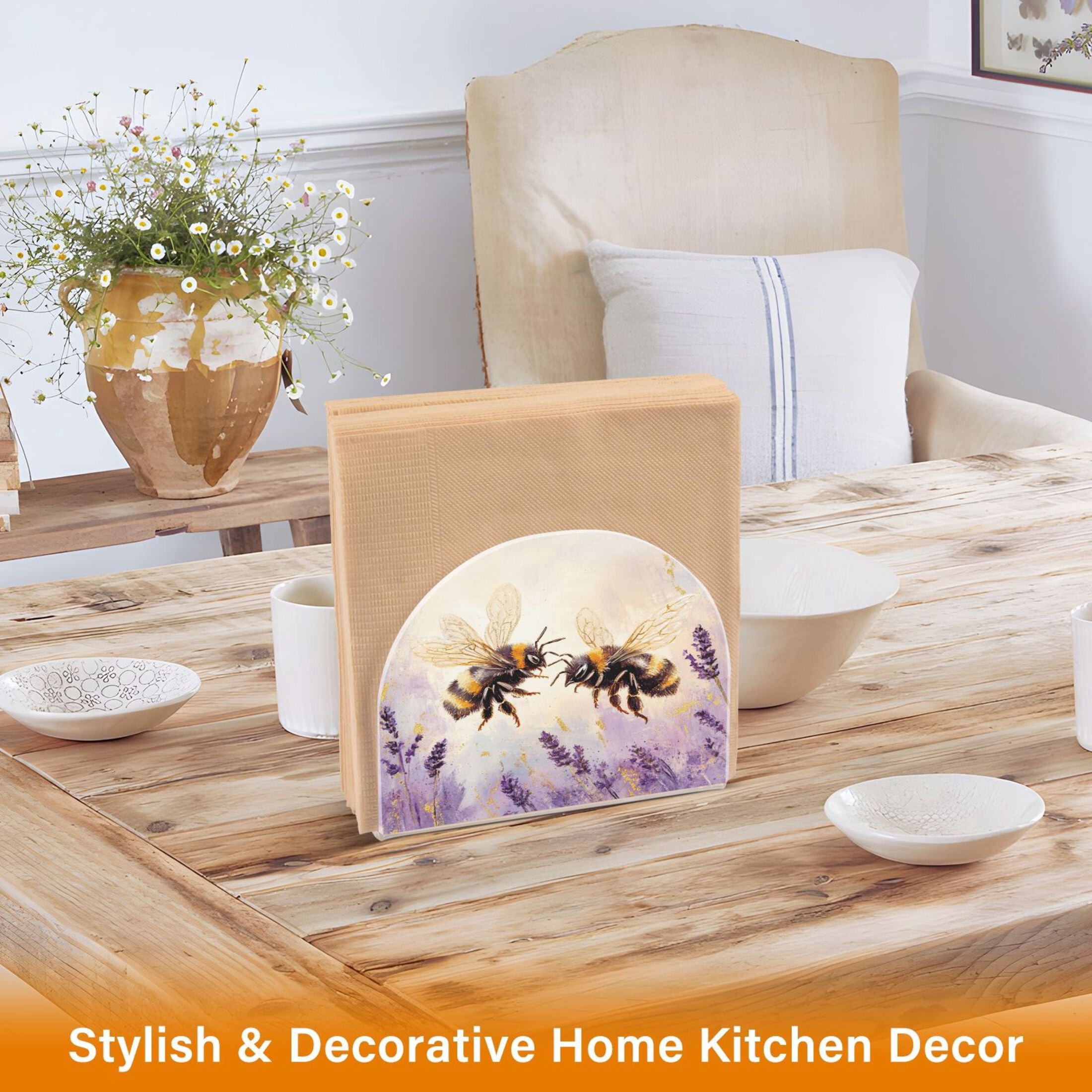 BZSMCE Napkin Holder Creative Buzzing Harmony Pattern Classic Napkin ...