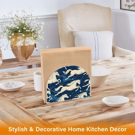 BZSMCE Napkin Holder Creative Galloping Unicorns Pattern Classic Napkin ...