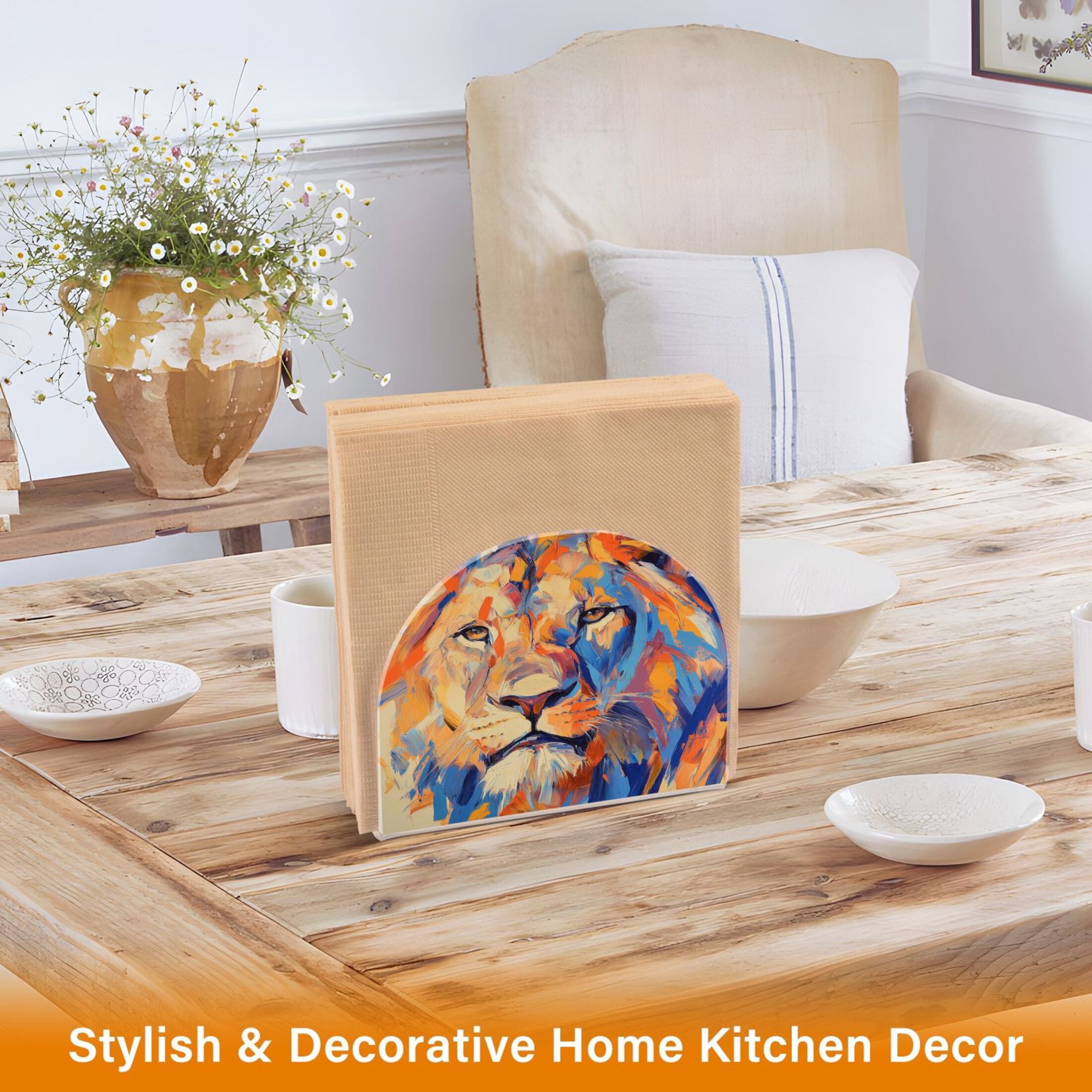 BZSMCE Napkin Holder Creative Regal Reflection Pattern Classic Napkin ...