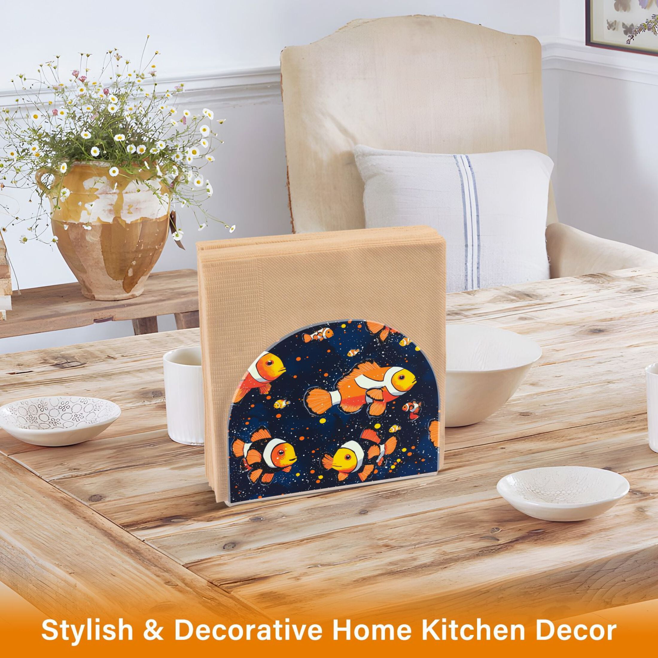 BZSMCE Napkin Holder Creative Underwater Parade Pattern Classic Napkin ...
