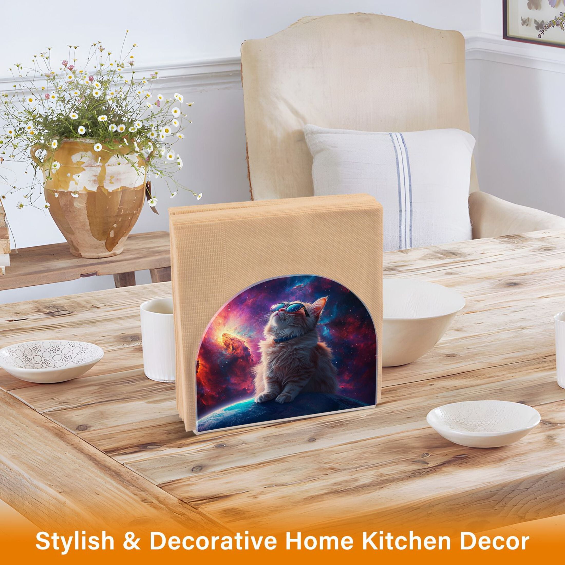 BZSMCE Napkin Holder Creative Universe Explorer Pattern Classic Napkin ...