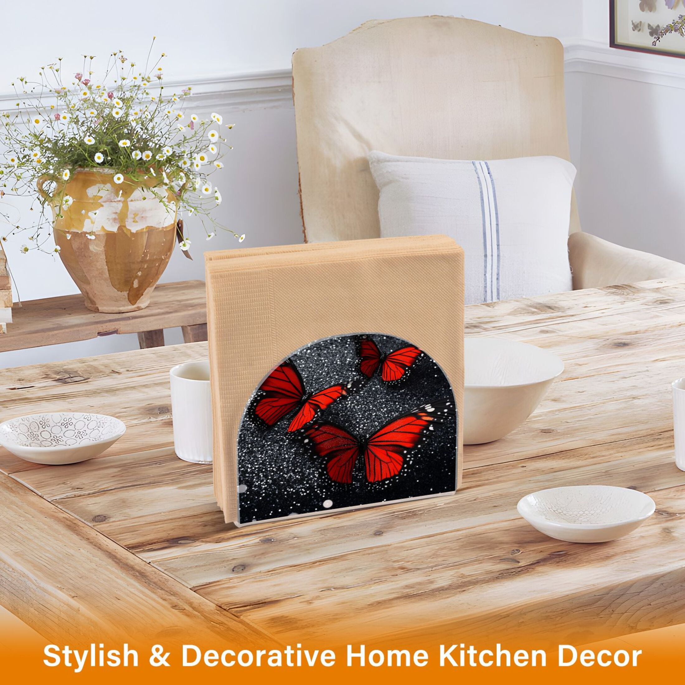 BZSMCE Napkin Holder Creative Wings Of Fire Pattern Classic Napkin ...